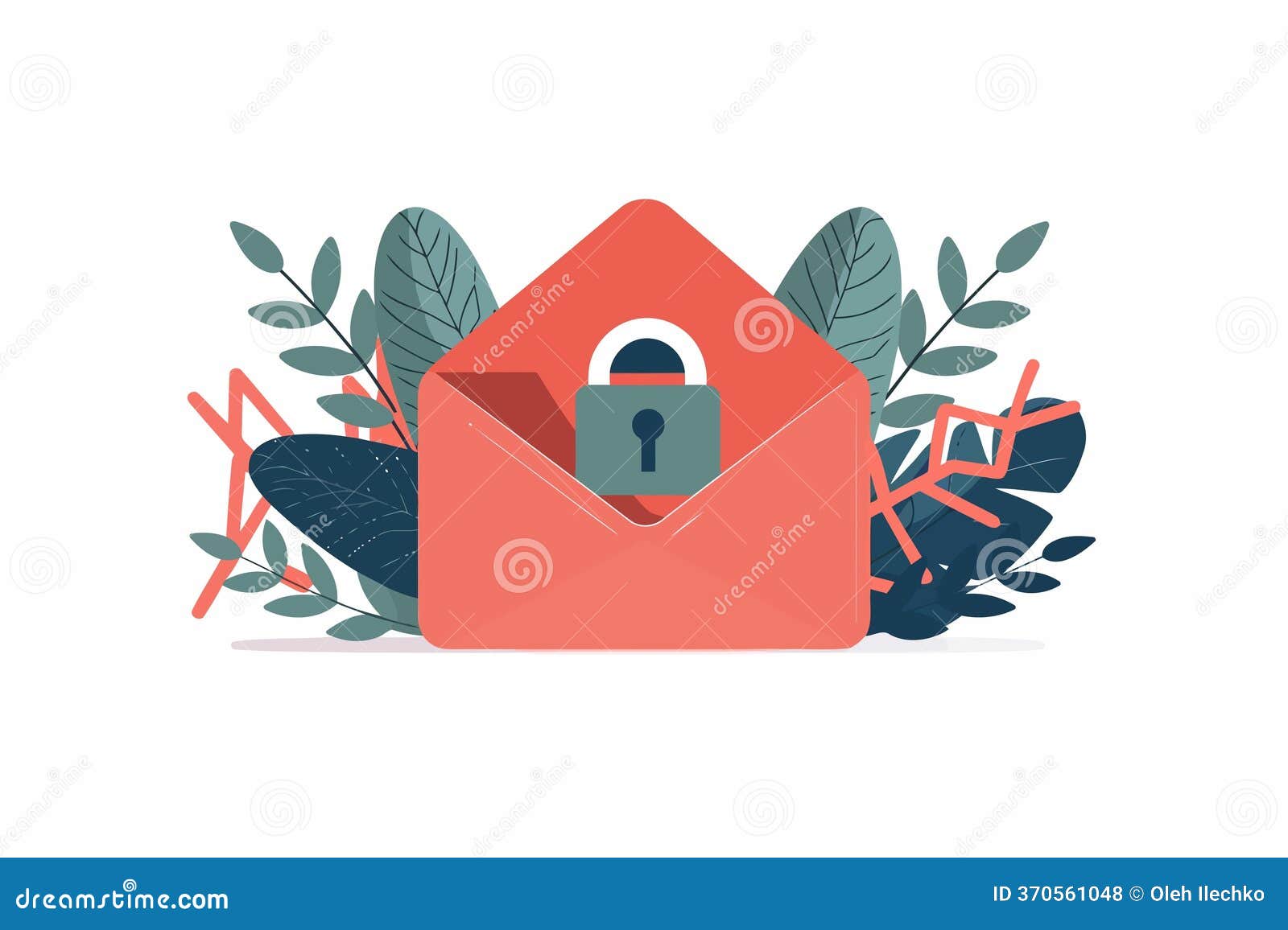 Secure Email Symbols Vector Illustration | CartoonDealer.com #143507322