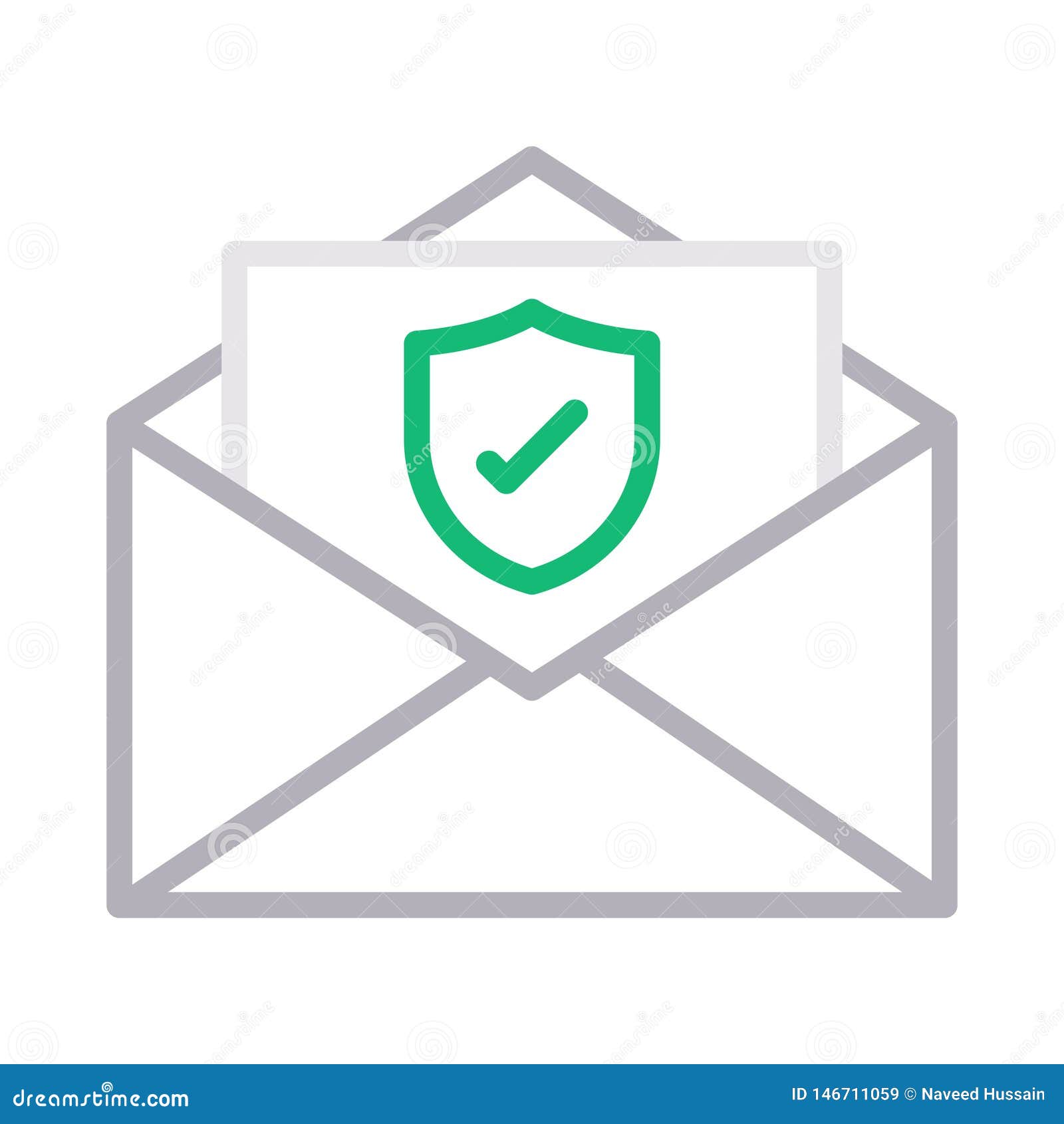 Secure Email Thin Line Color Vector Icon Stock Vector - Illustration of ...