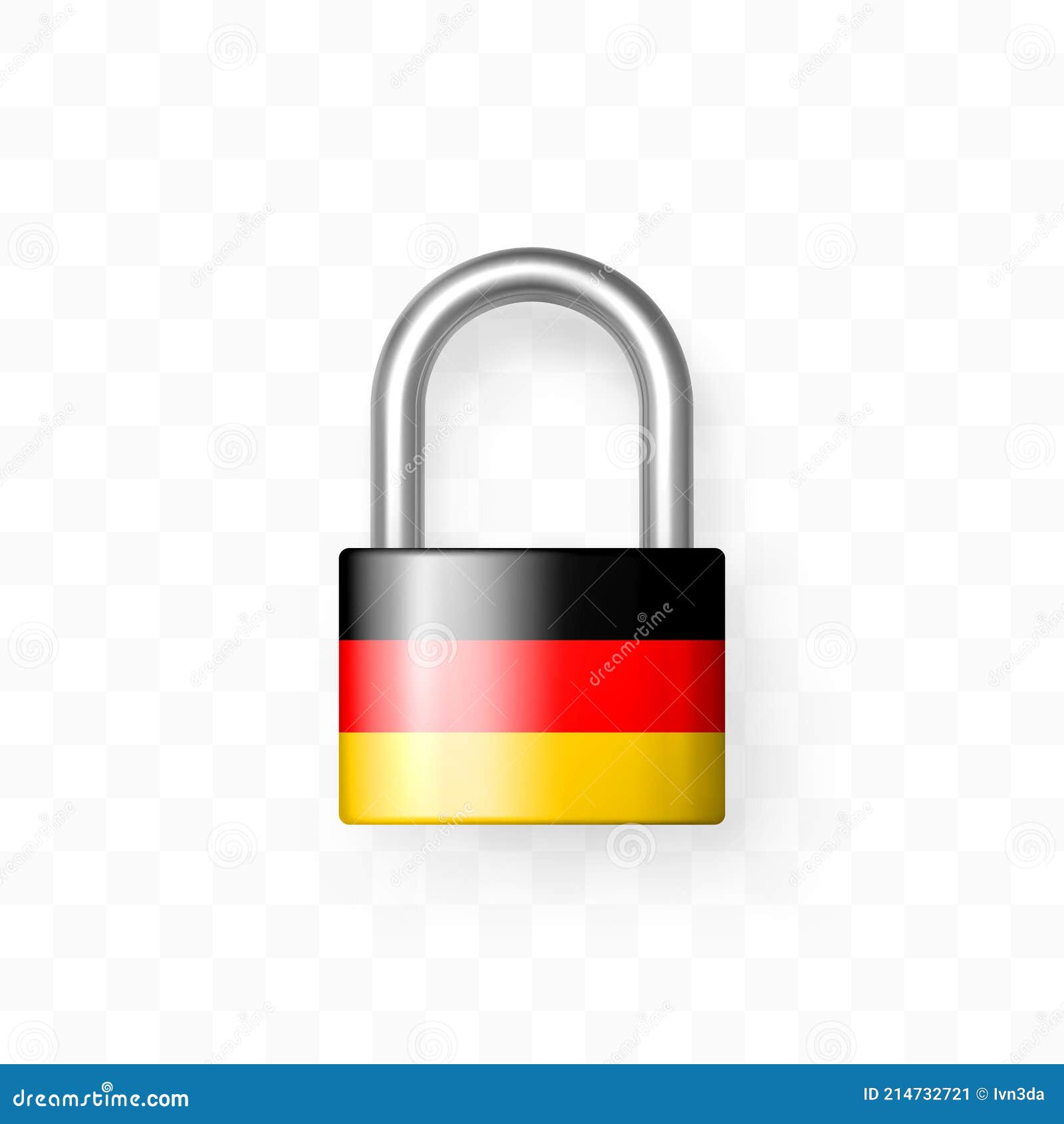 Secure Enclosed Padlock Decorated with the German Flag. Isolated Object ...