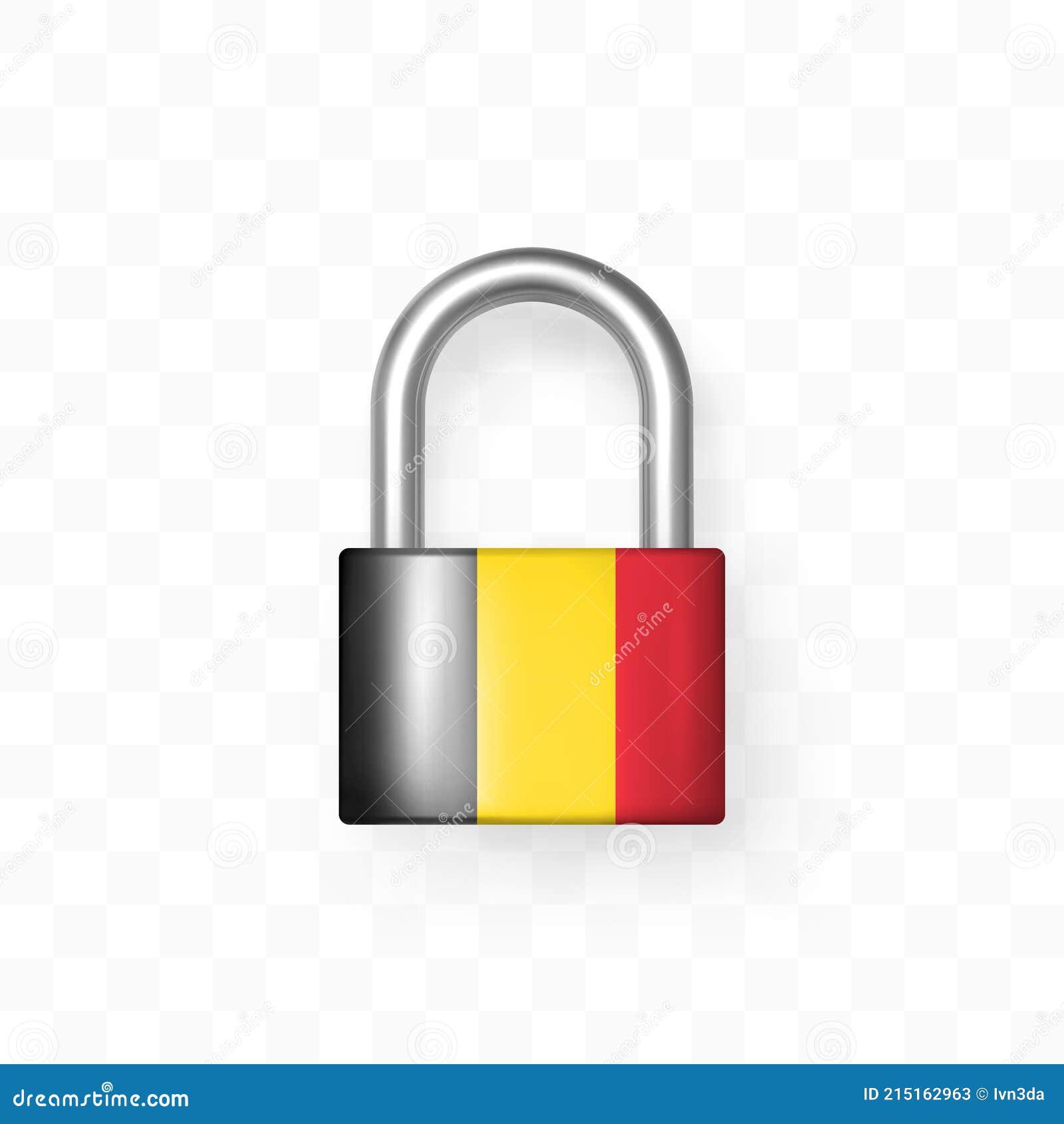 Secure Enclosed Padlock with the Image of the Flag of Belgium. Isolated ...