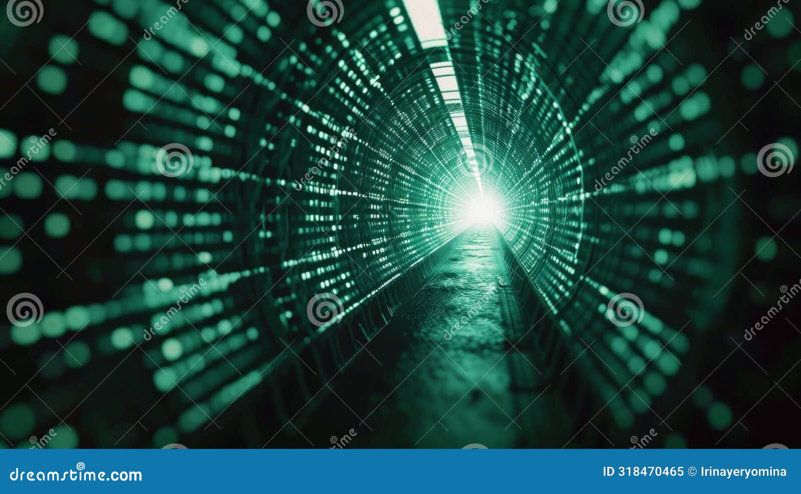 Secure Encrypted Connection Tunnel Visualized In Light And Code Stock Image Image Of Digital