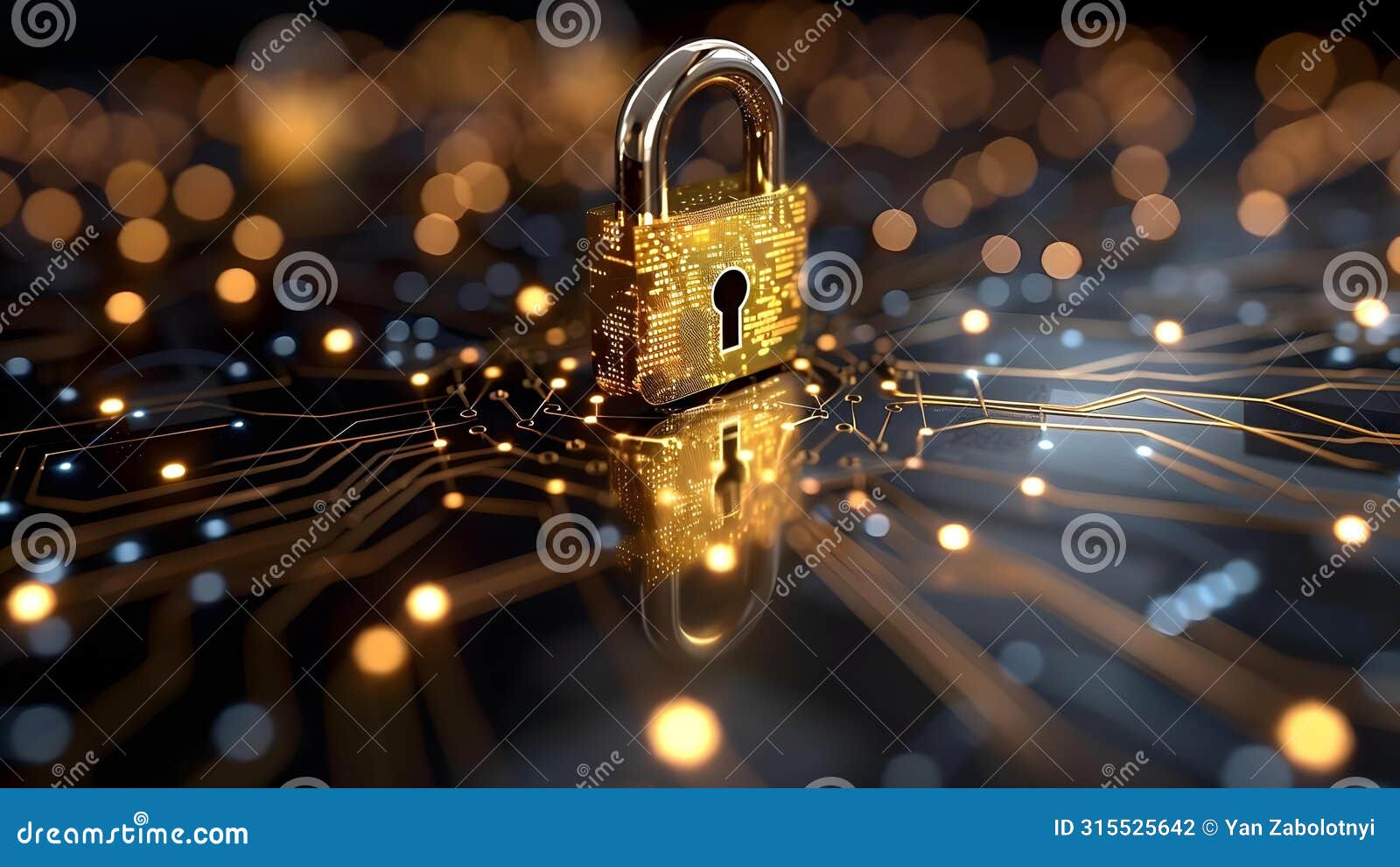 Secure Encryption: Digital Lock on a Cyber Matrix. Concept Secure Encryption, Digital Lock ...