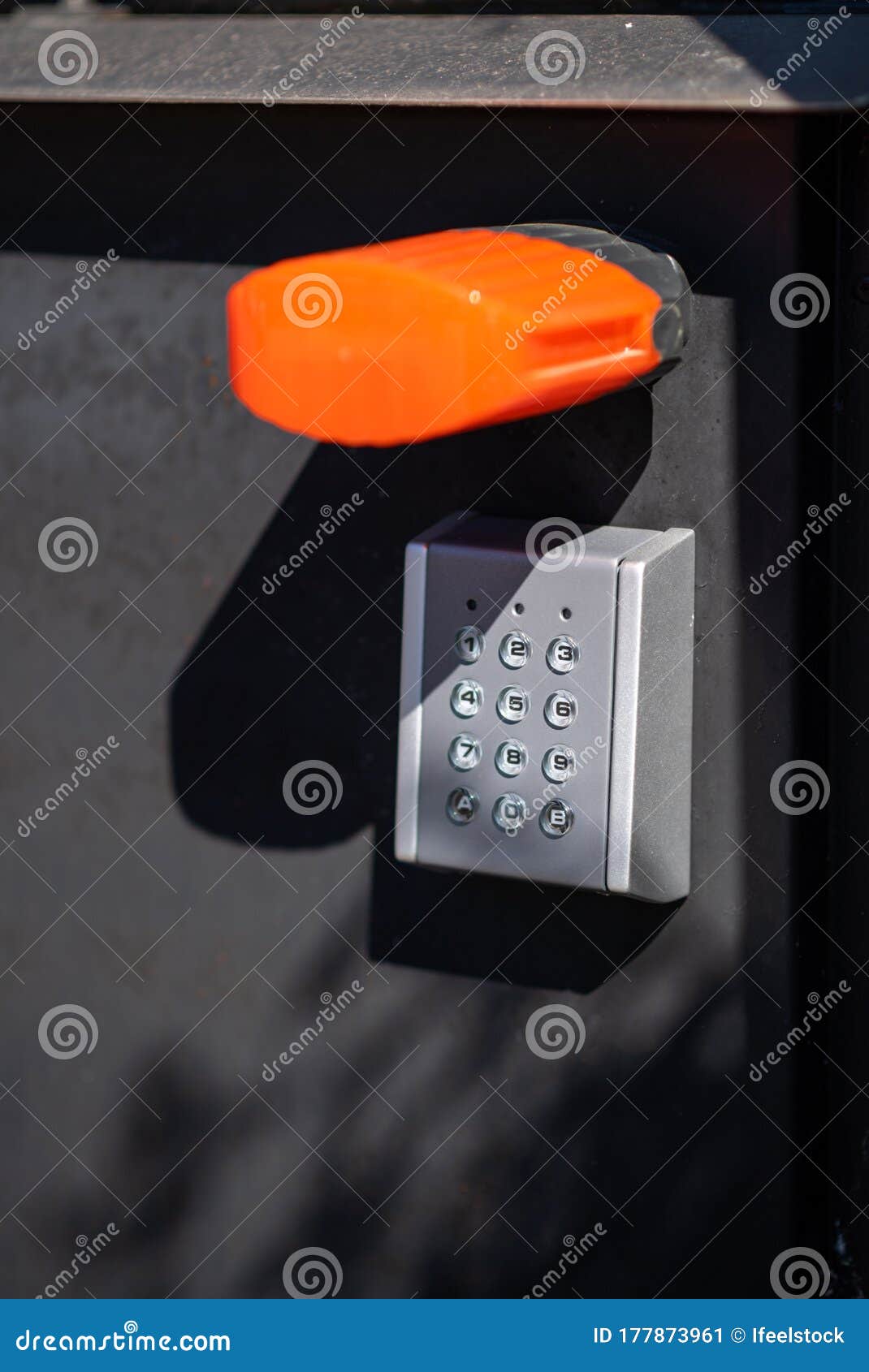 Secure Entrance Keypad for Gate Door Made from Steel Covered with Light ...