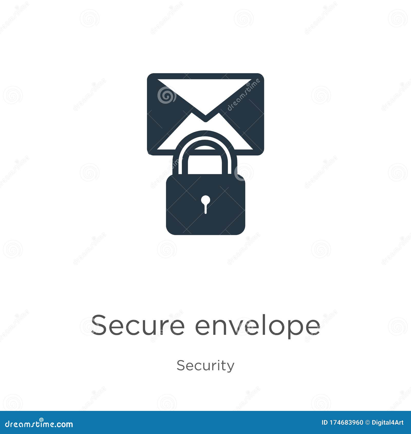 Secure Envelope Icon Vector. Trendy Flat Secure Envelope Icon from ...