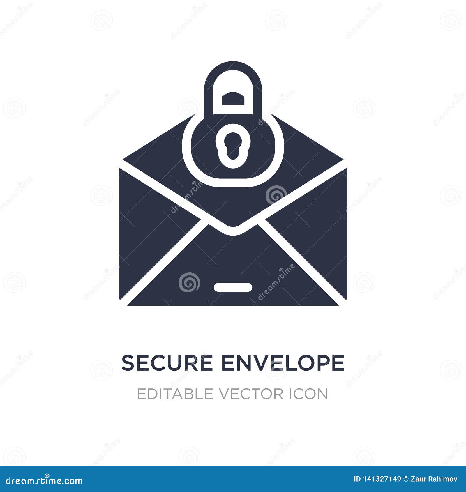 Secure Envelope Icon On White Background. Simple Element Illustration ...
