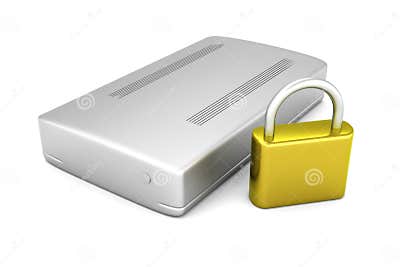 Secure external Hard Drive stock illustration. Illustration of external ...