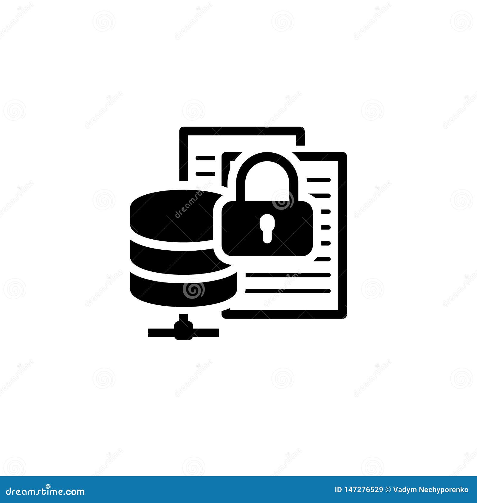 Secure File Storage Icon. Flat Design Stock Illustration - Illustration ...