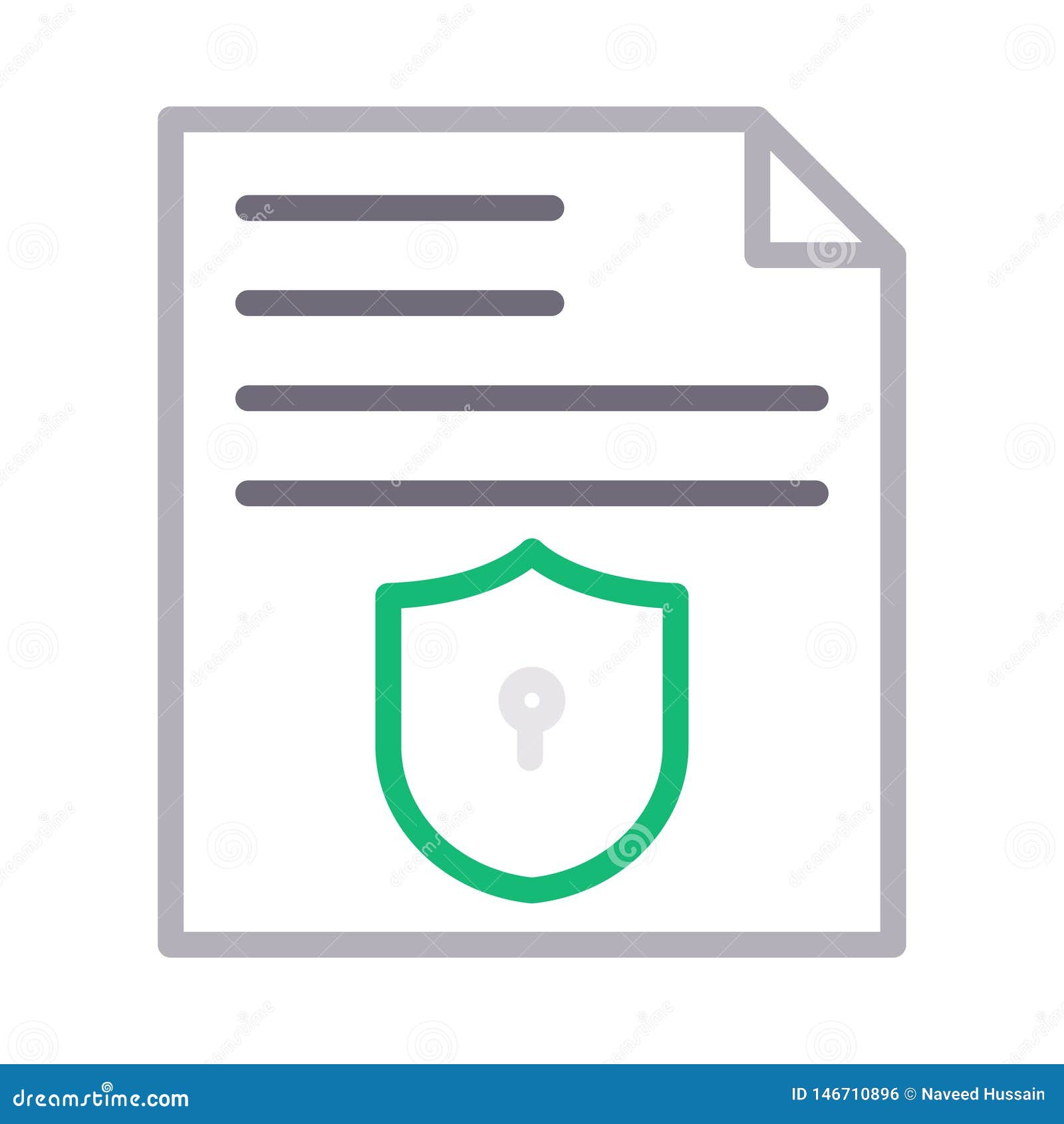 Secure File Thin Line Color Vector Icon Stock Illustration Illustration Of Document Internet