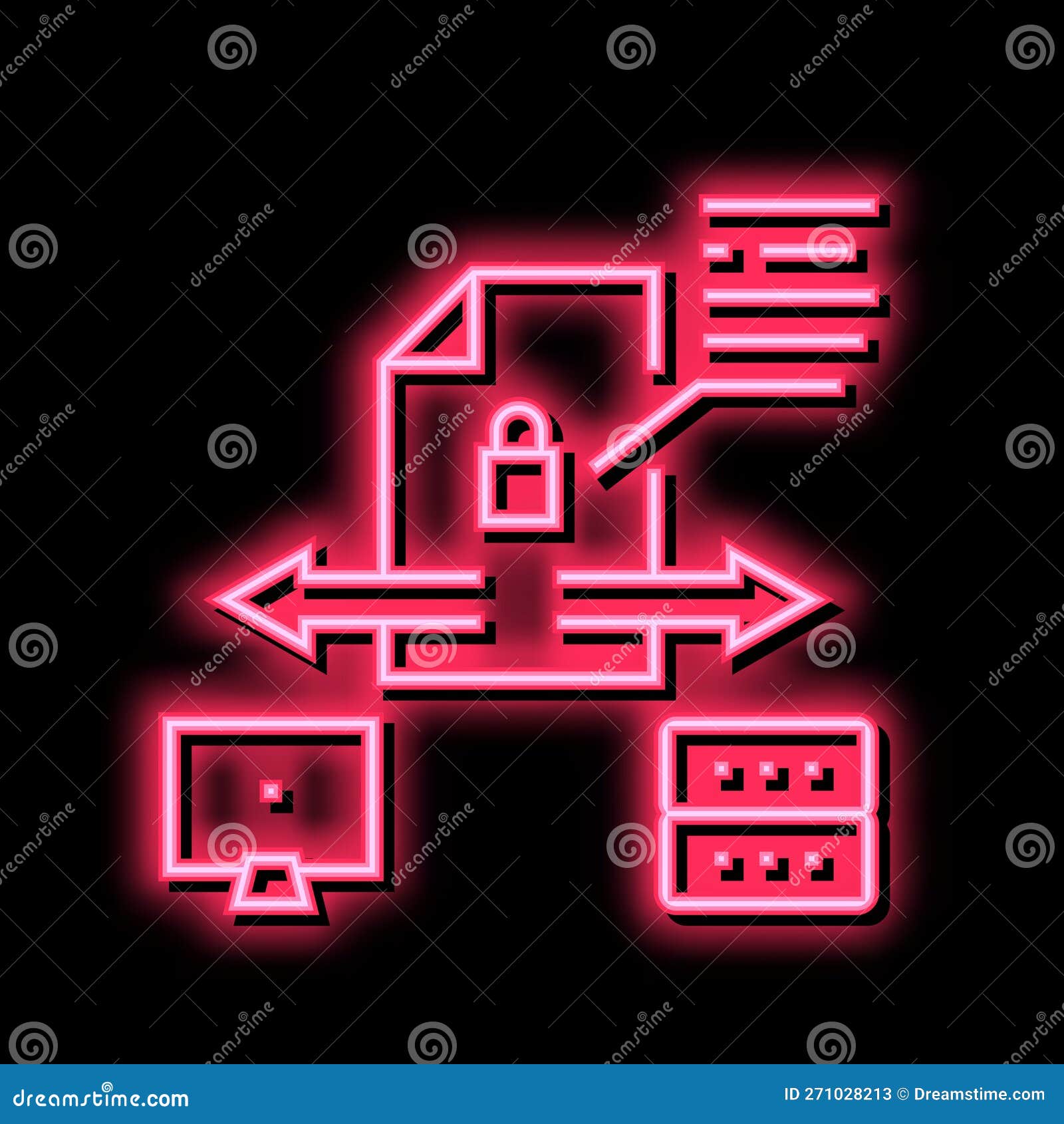 Secure File Upload Computer Server Color Icon Vector Illustration Stock ...