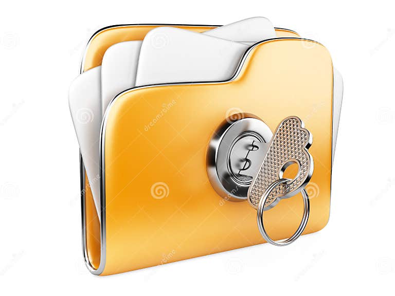 Secure Files. Folder with Key. Stock Illustration - Illustration of ...