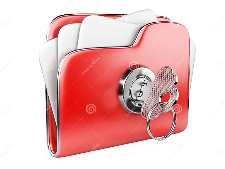 Secure Files. Folder with Key. Stock Illustration - Illustration of ...