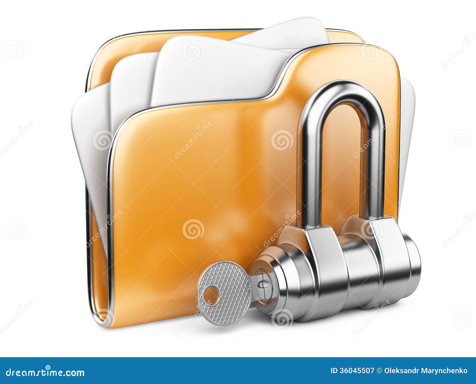 Secure Files. Folder with Key. Stock Illustration - Illustration of ...