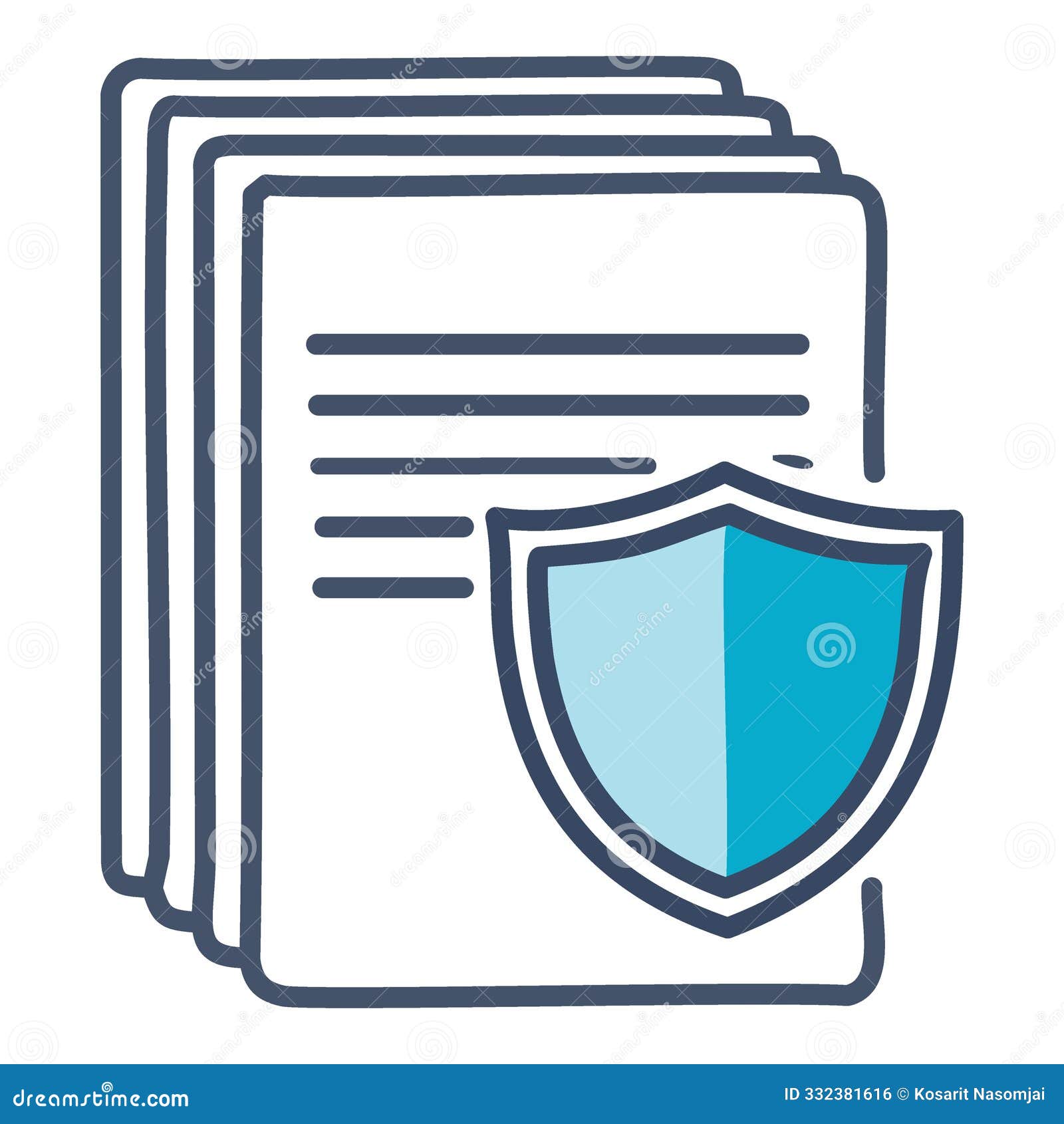 Secure Files Icon. Illustration of Data Safety with Papers Guarded by ...