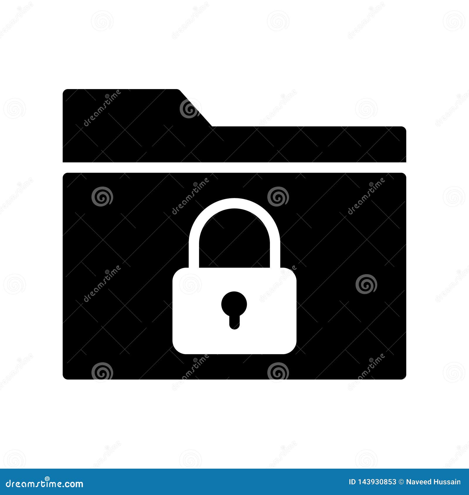 Secure Folder Glyph Flat Vector Icon Stock Vector - Illustration of ...