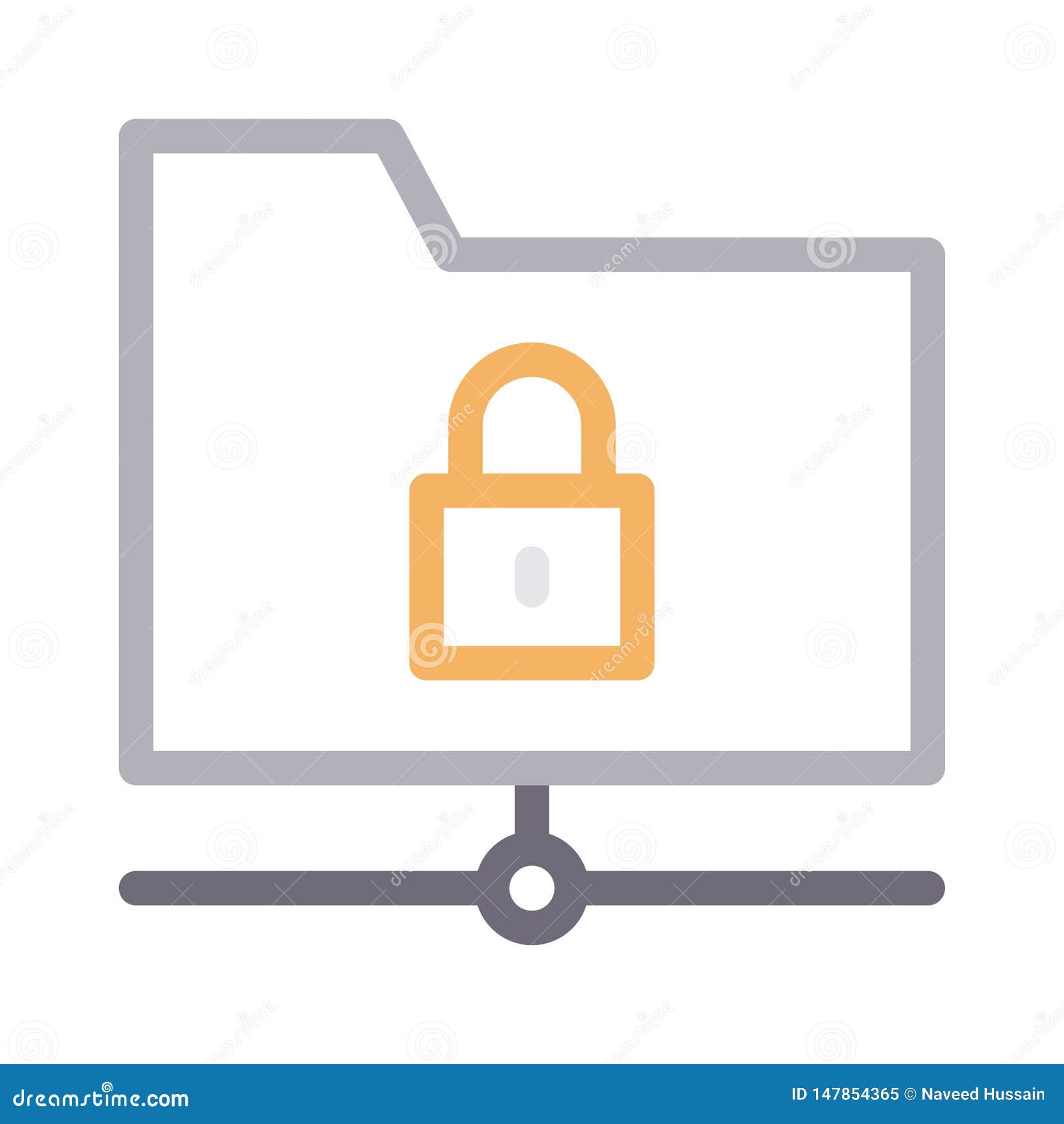 Secure Folder Sharing Thin Color Line Vector Icon Stock Vector Illustration Of Business