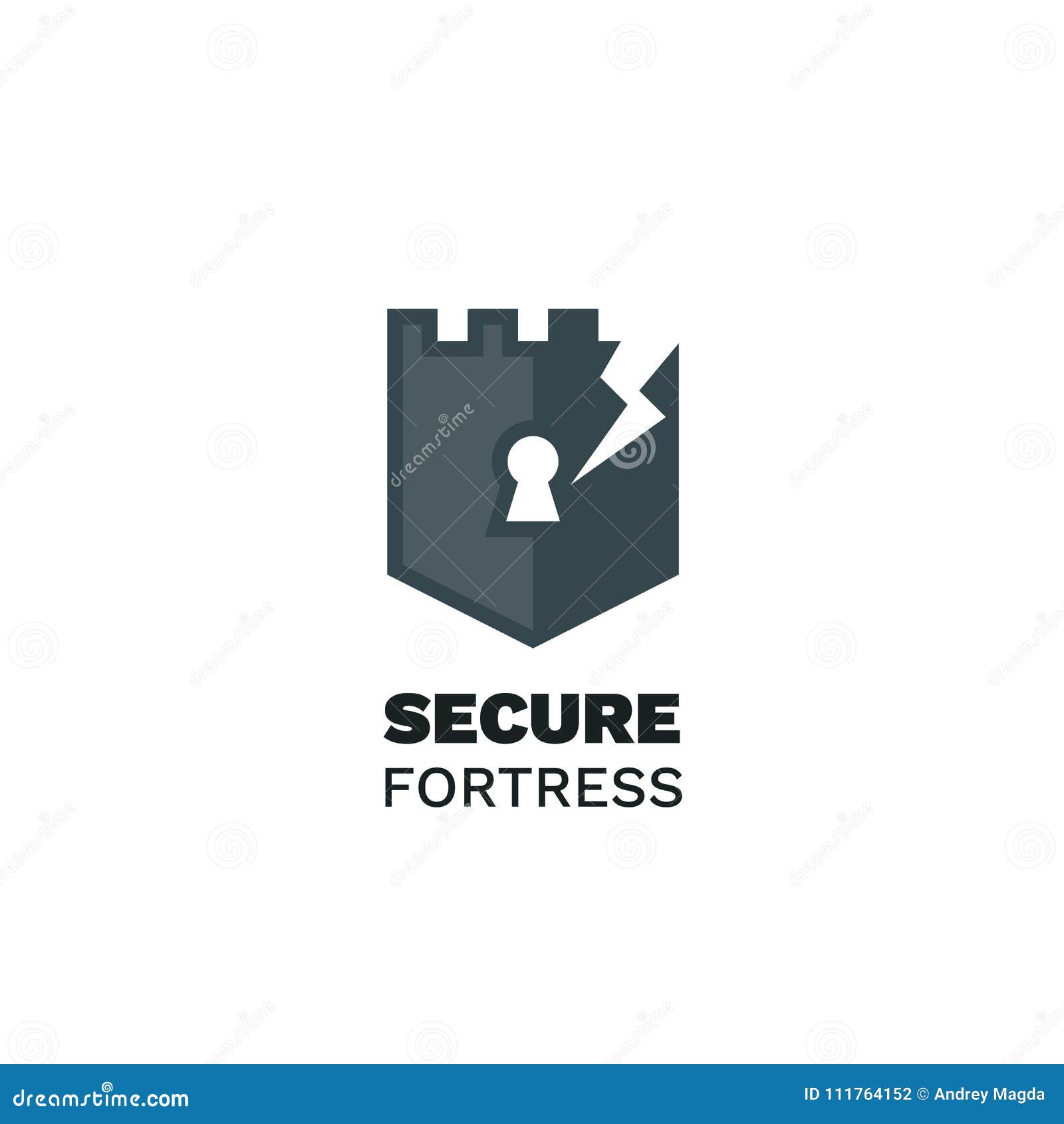 Secure Fortress Flat Logo. Information Security Concept Stock Vector ...
