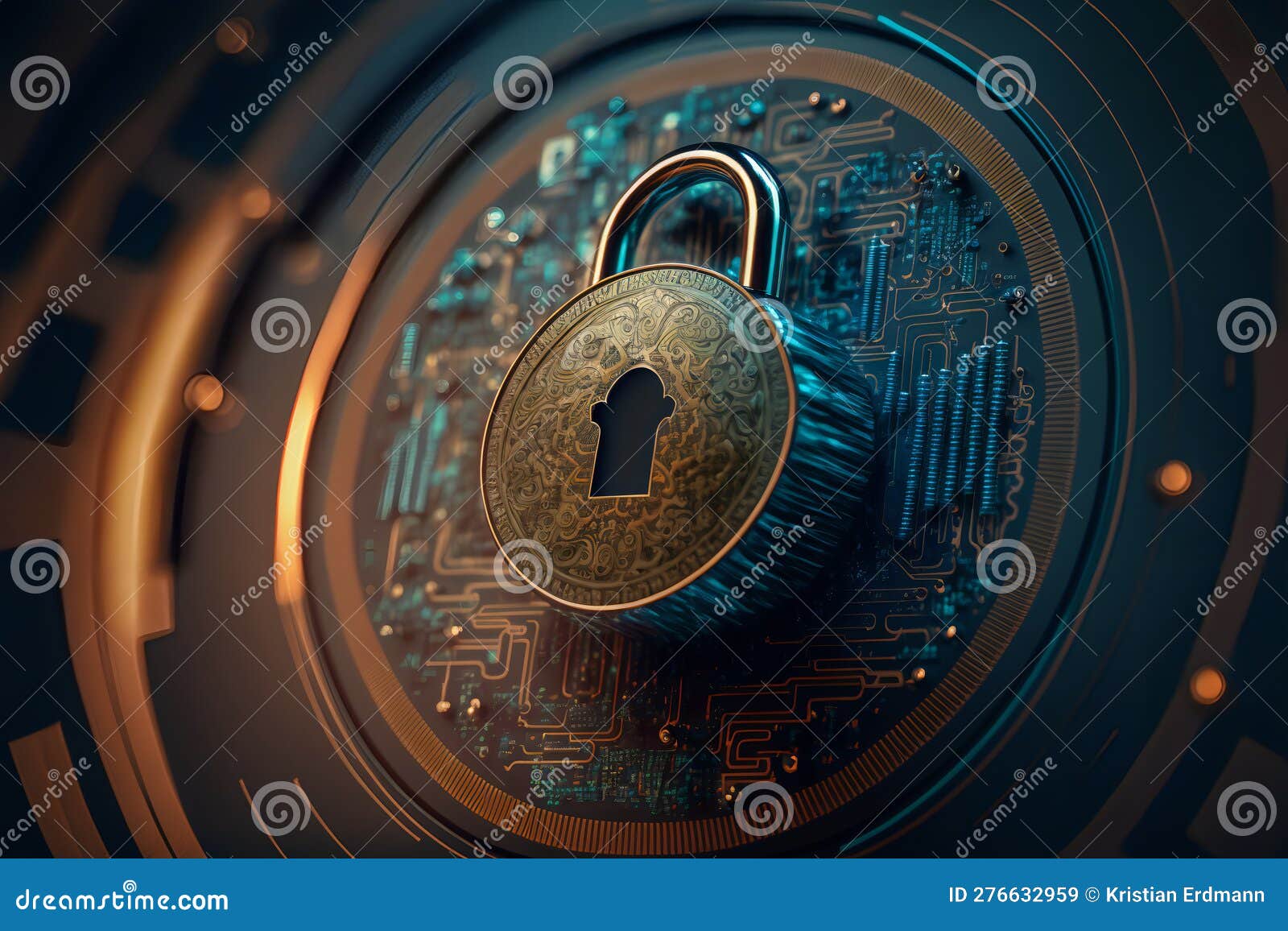 Secure and Futuristic Online Environment Stock Illustration ...