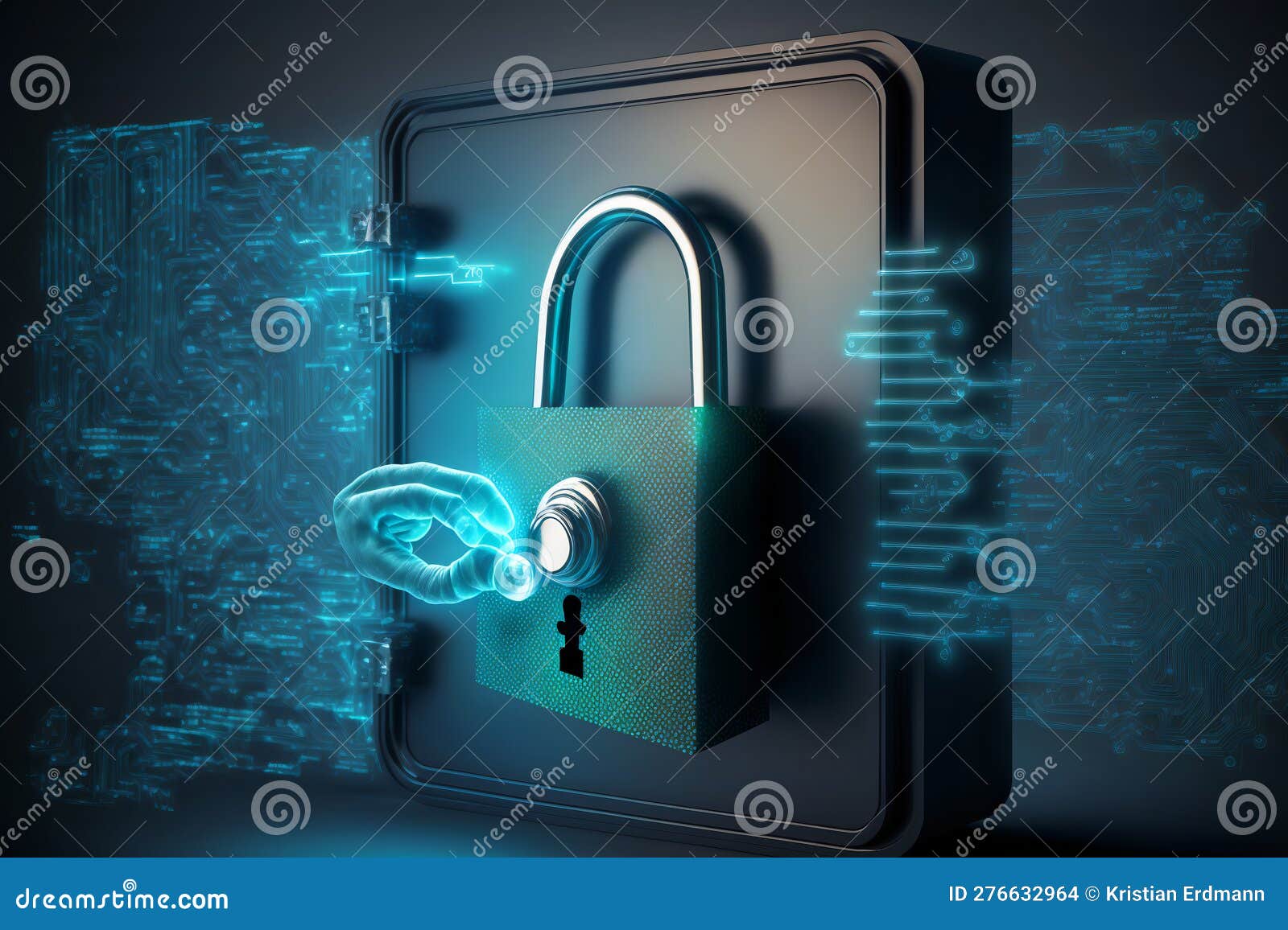 Secure and Futuristic Online Environment Stock Illustration ...