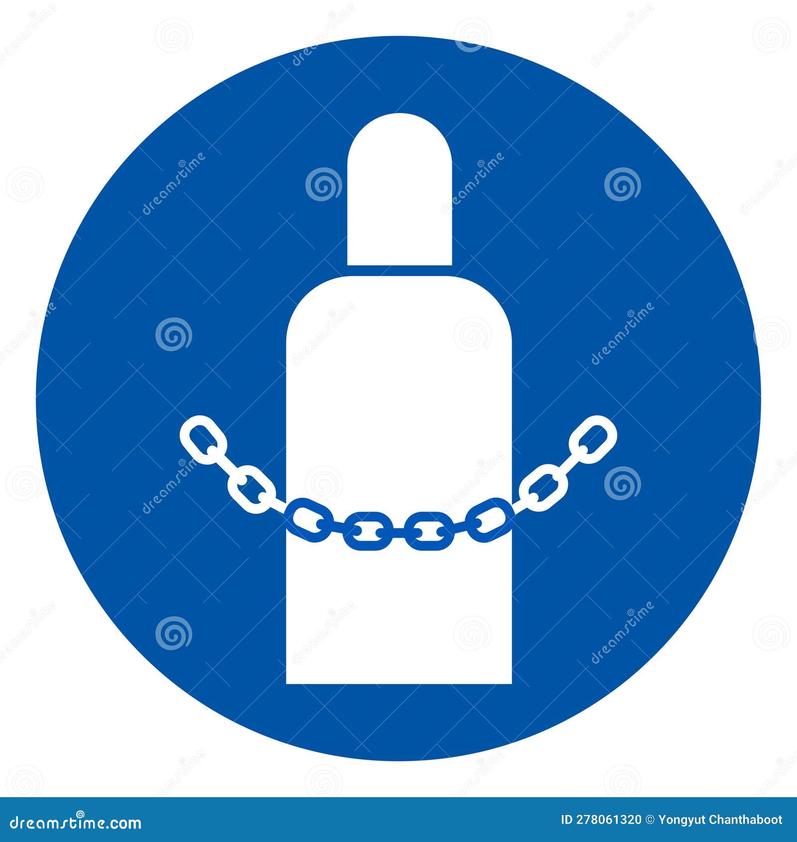 Secure Gas Cylinders Symbol Sign ,Vector Illustration, Isolate on White ...