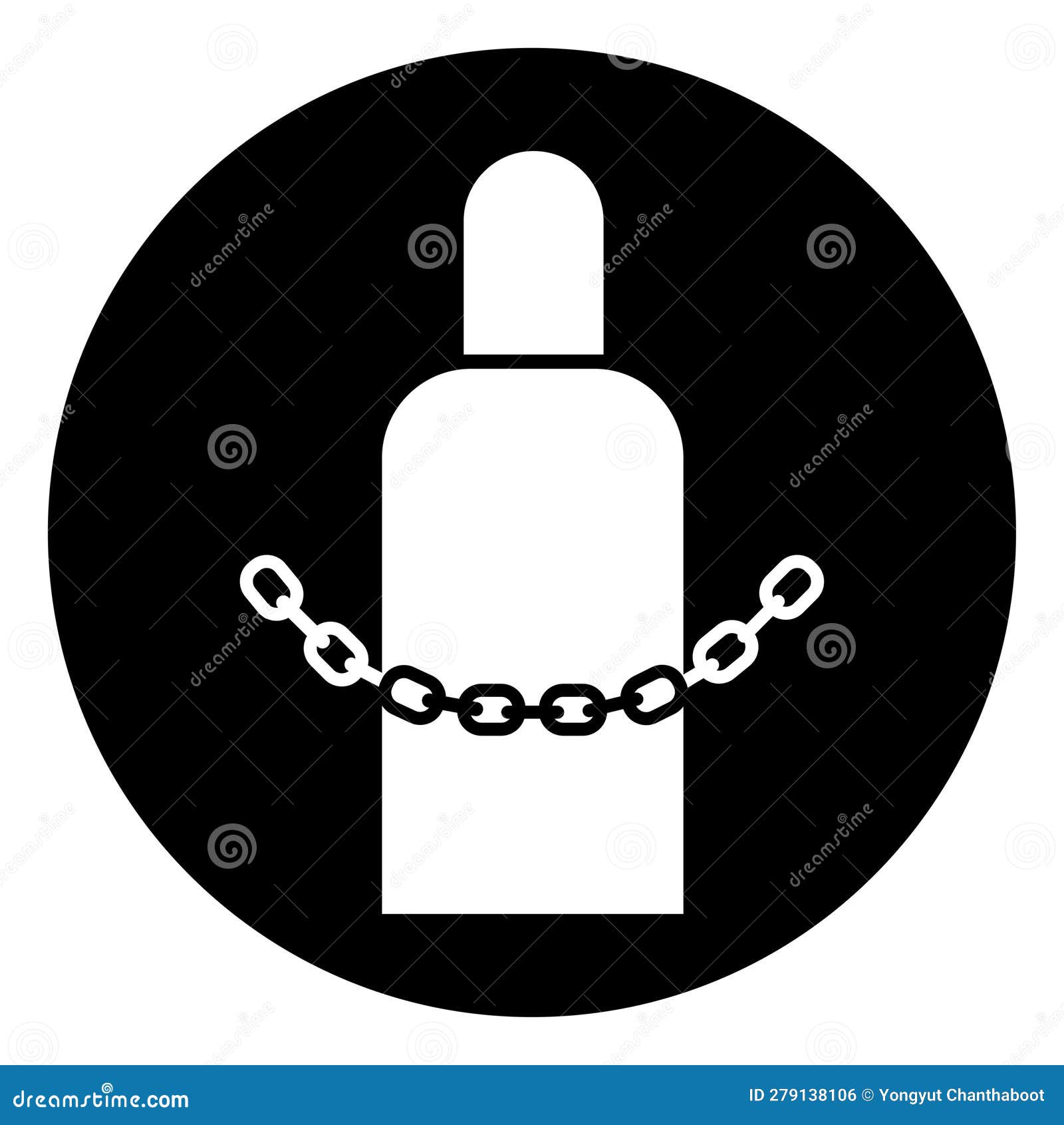 Secure Gas Cylinders Symbol Sign ,Vector Illustration, Isolate on White ...