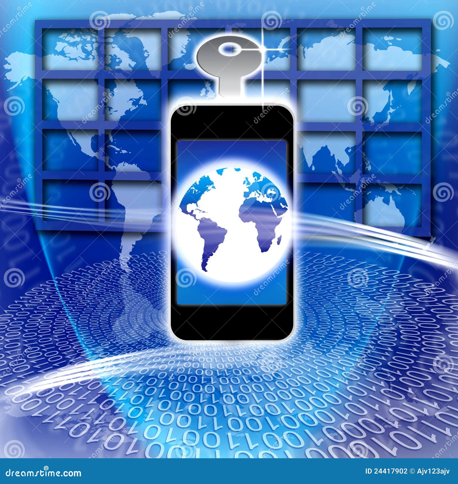 Secure Global Information Technology Stock Illustration - Illustration ...