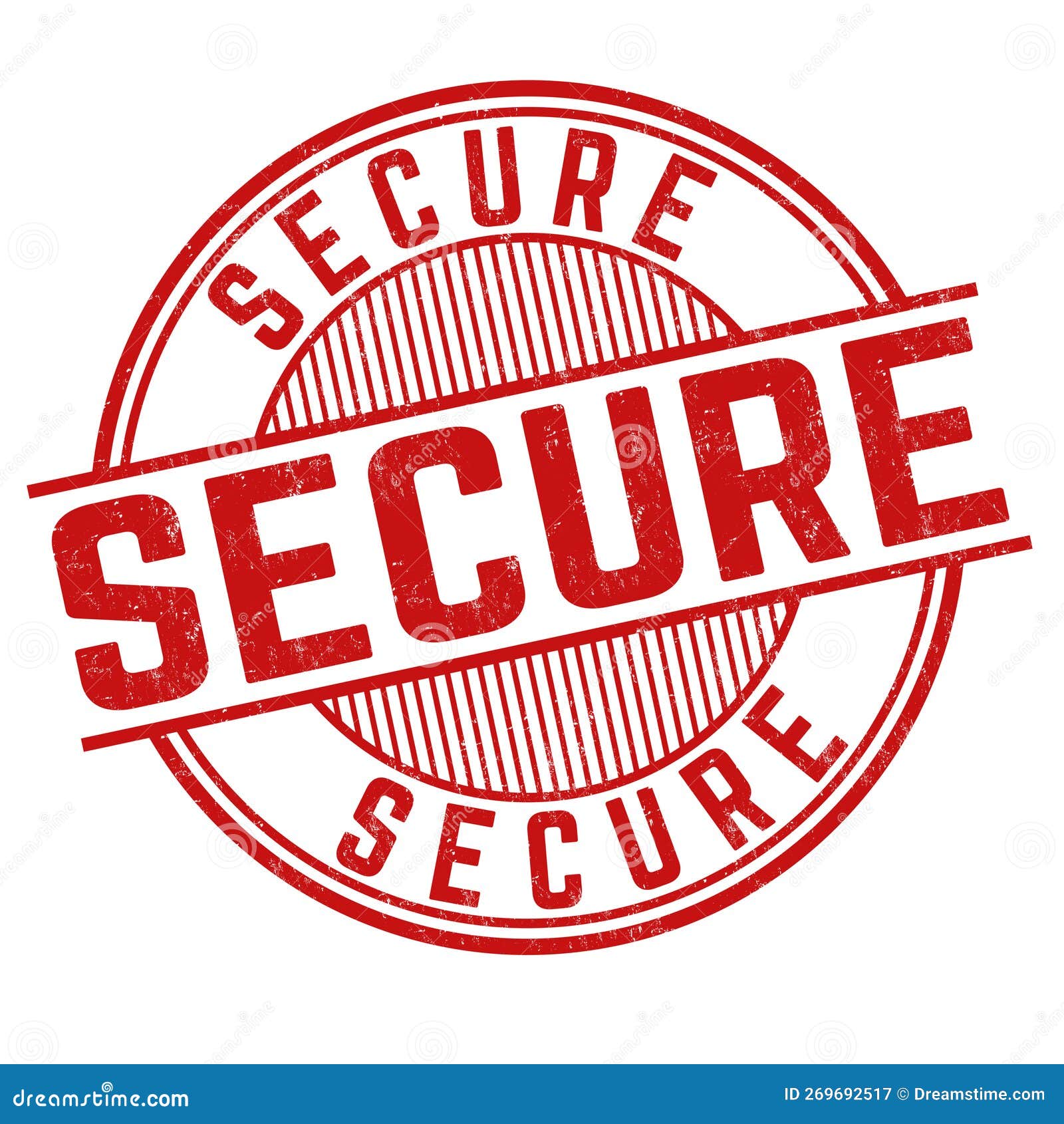 Secure Red Grunge Round Vintage Stamp Vector Illustration ...