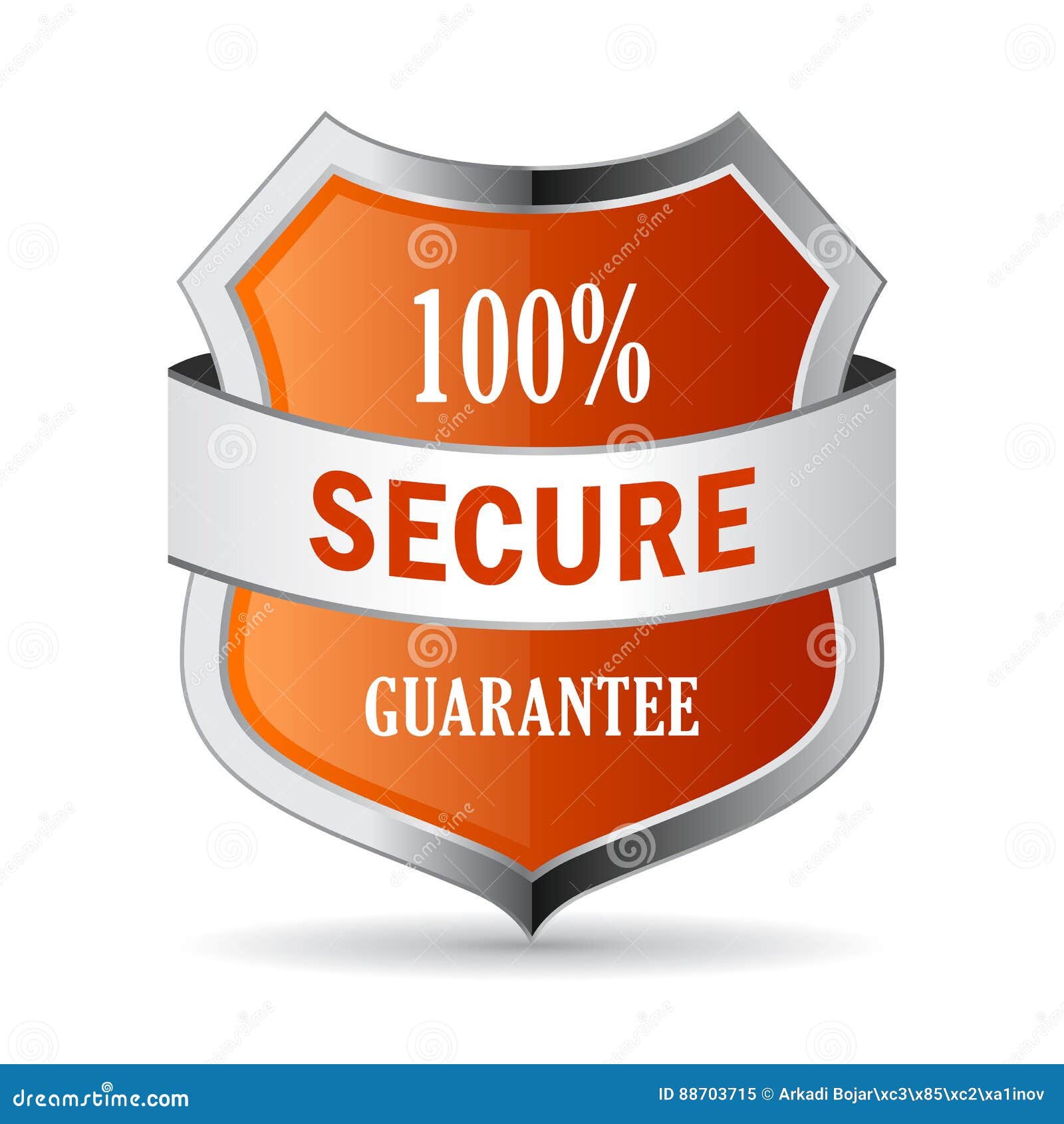 100 Secure Guarantee Shield Icon Stock Vector - Illustration of coat ...
