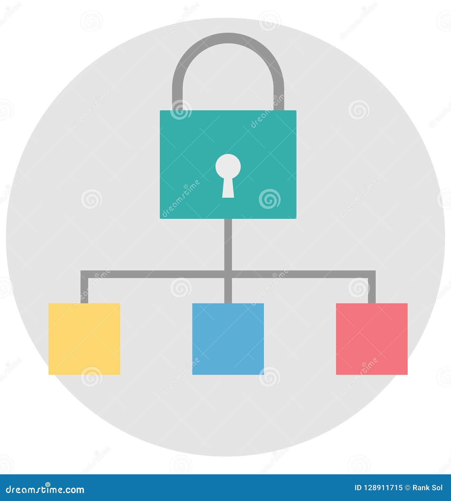 Secure Hierarchy Color Isolated Vector Icon That Easily Can Be Modified And Edit Stock Vector