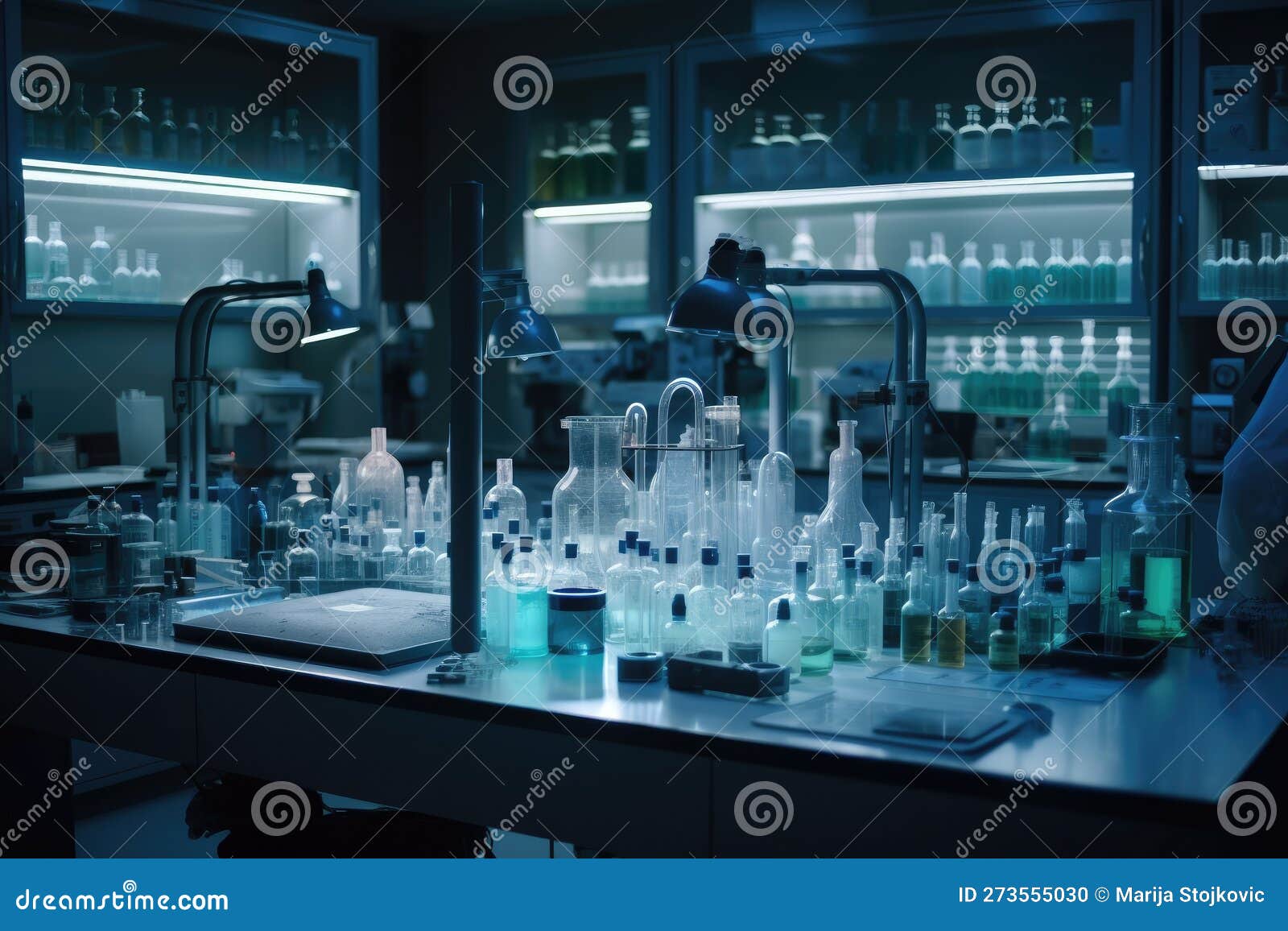 In a Secure High Level Laboratory Scientists in a Coverall Conducting a ...
