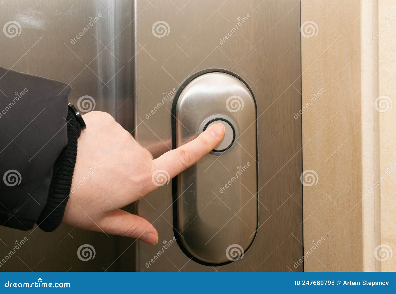 Hands Pressing on Intercom stock photo. Image of indoor - 247689798