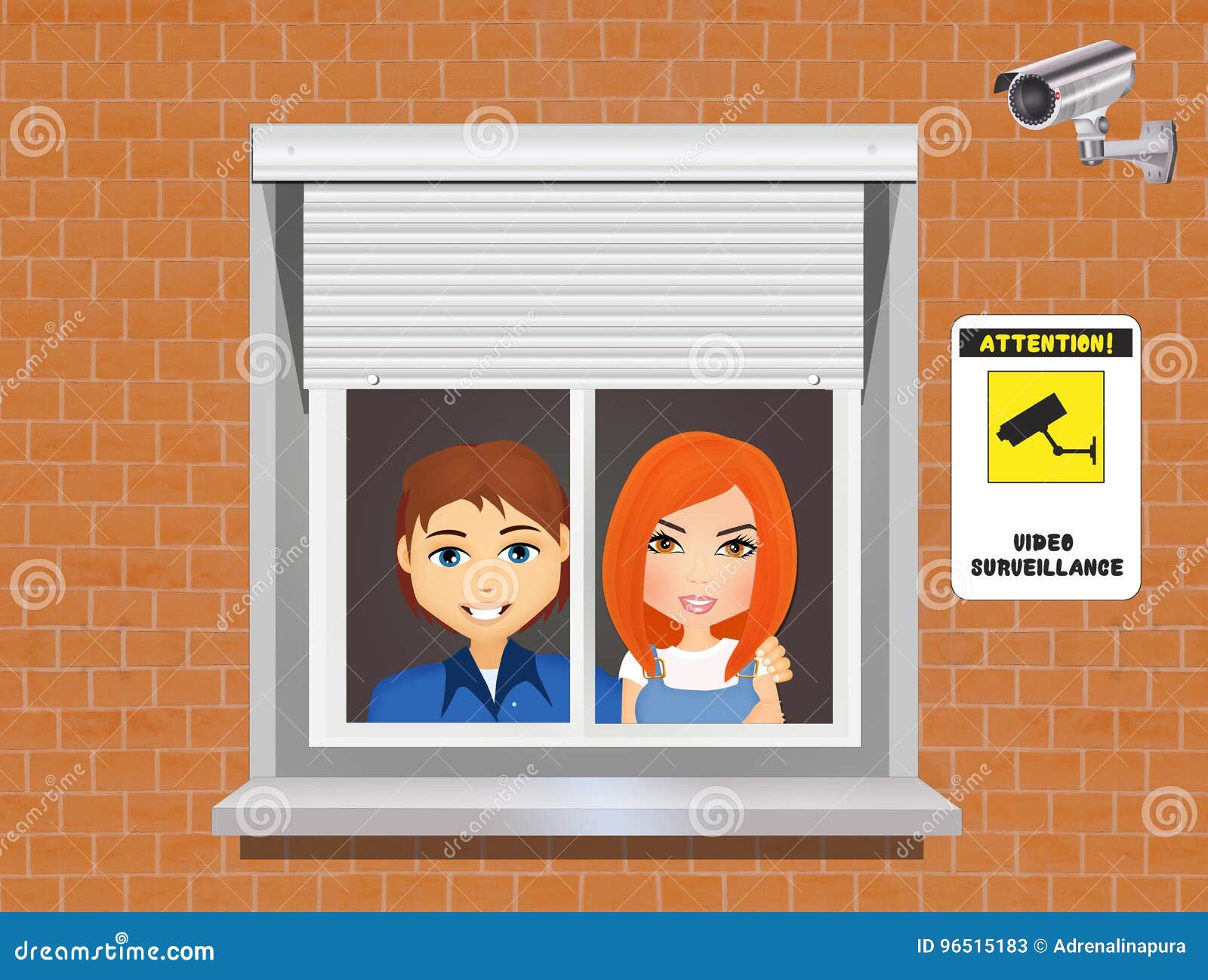 Secure Home with Video Surveillance System Stock Illustration ...