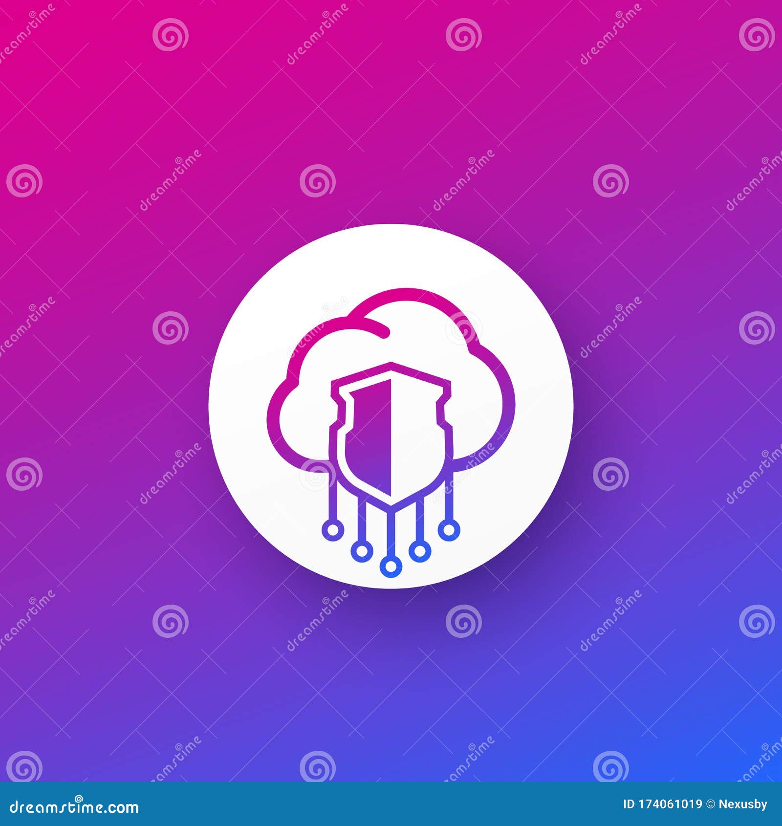 Secure Hosting, Cloud Vector Icon Stock Illustration - Illustration of ...