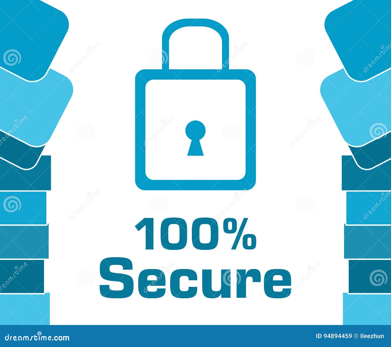 Secure Hundred Percent Blue Abstract Shapes Square Stock Illustration ...