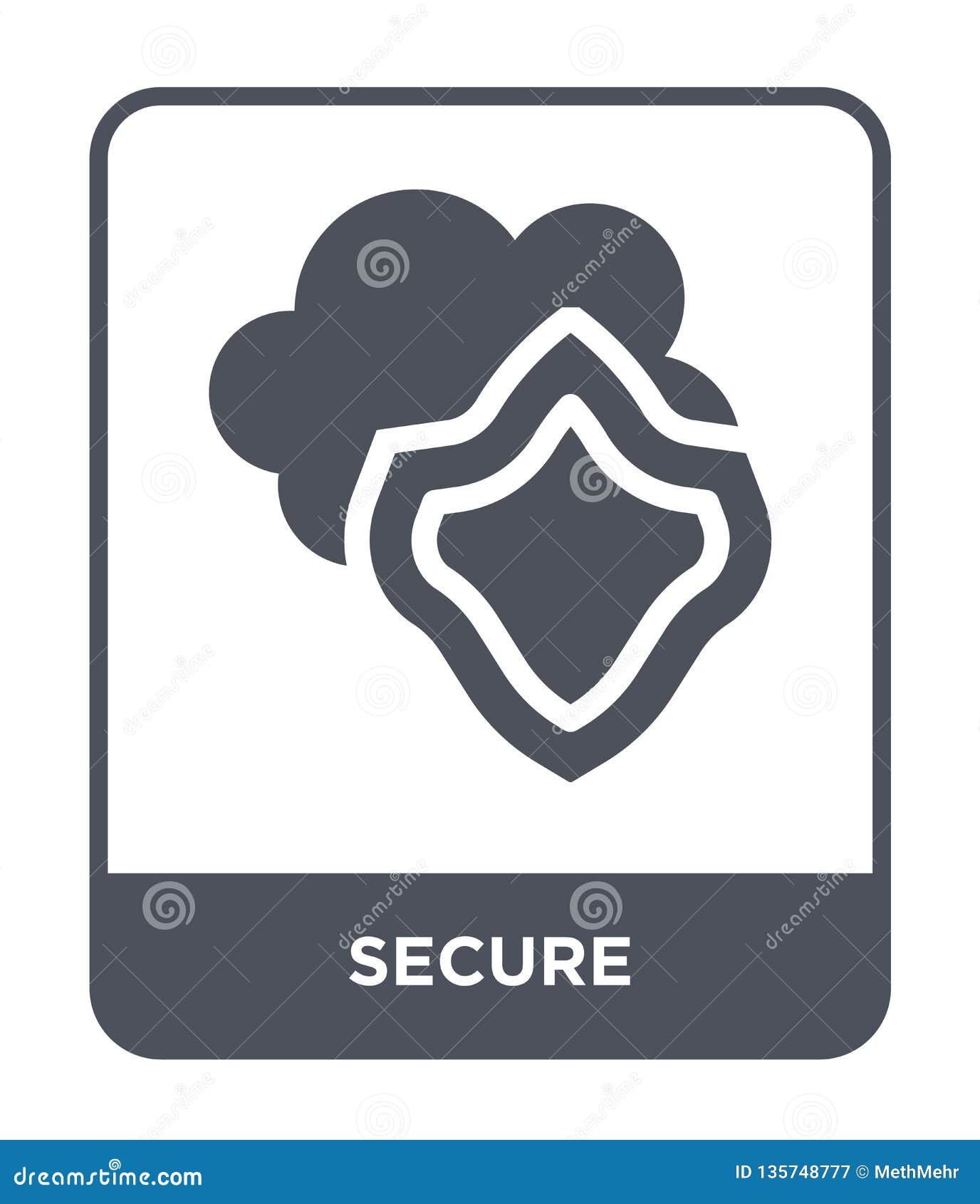 Secure Icon in Trendy Design Style. Secure Icon Isolated on White ...