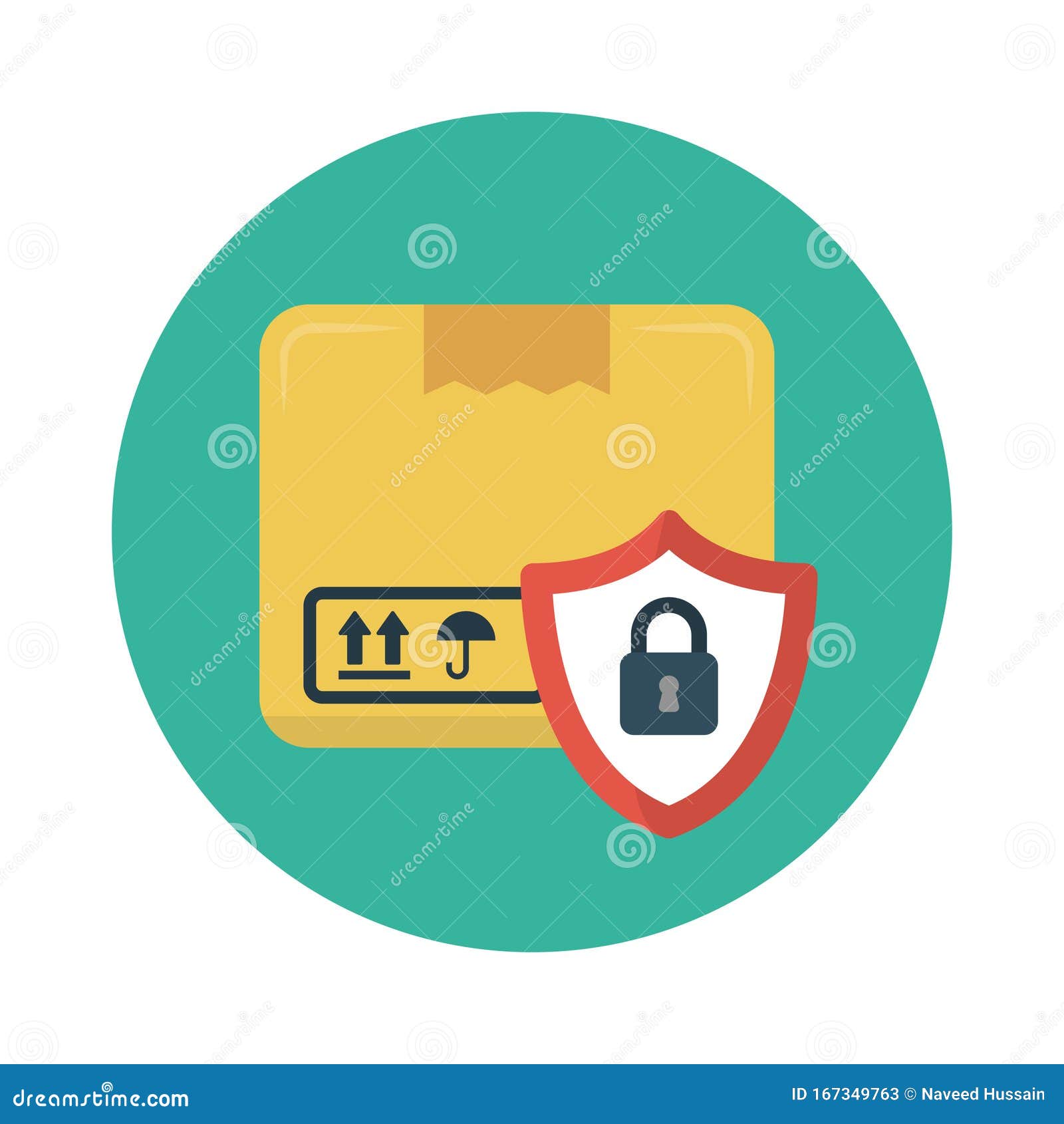 Secure Vector Flat Color Icon Stock Illustration - Illustration of ...