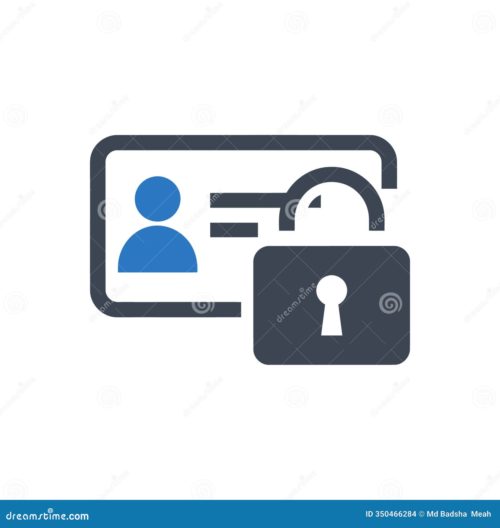 Secure ID Card Icon stock vector. Illustration of security - 350466284