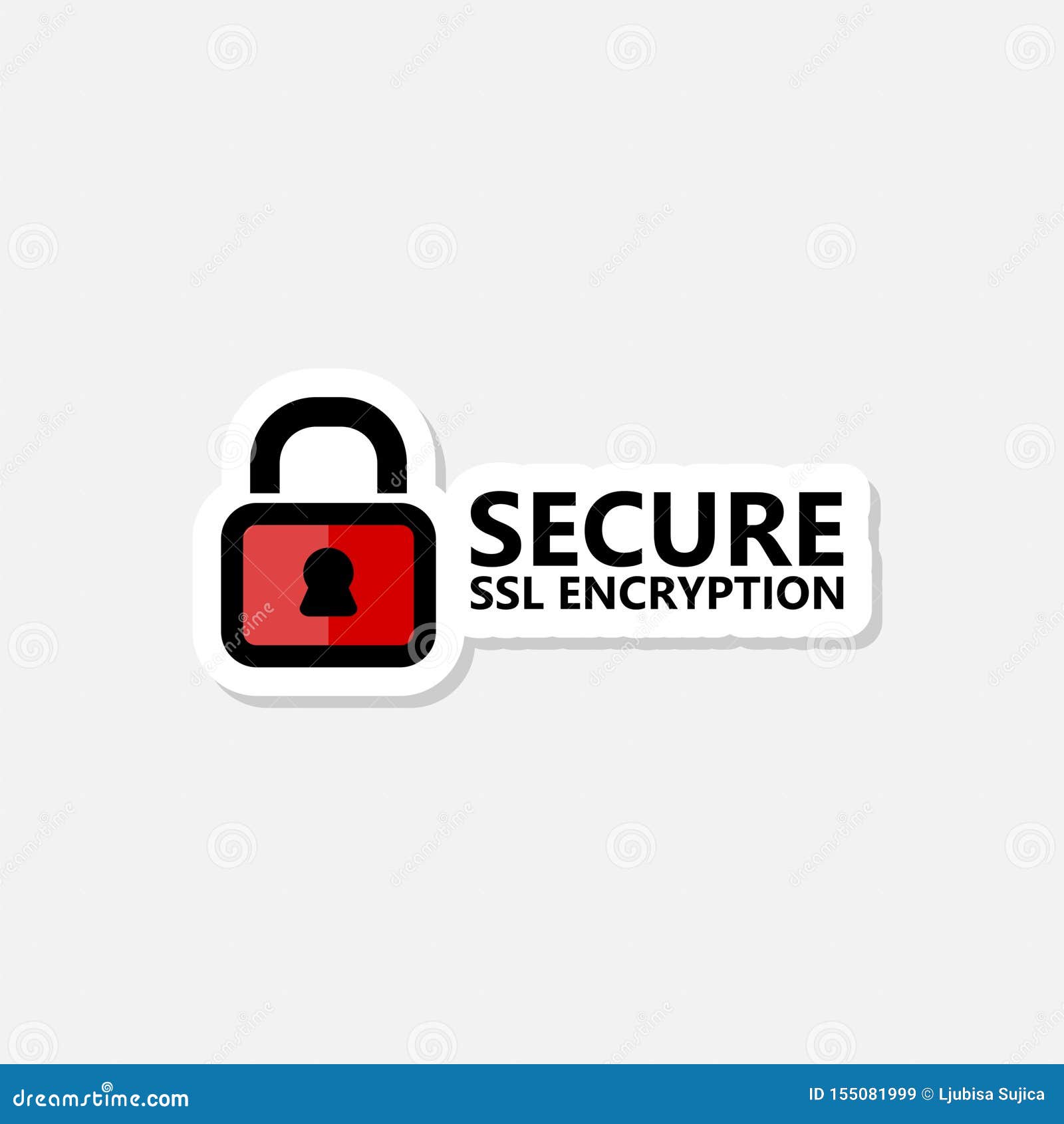 Secure Internet Connection SSL Sticker. Isolated Secured Lock Access To ...