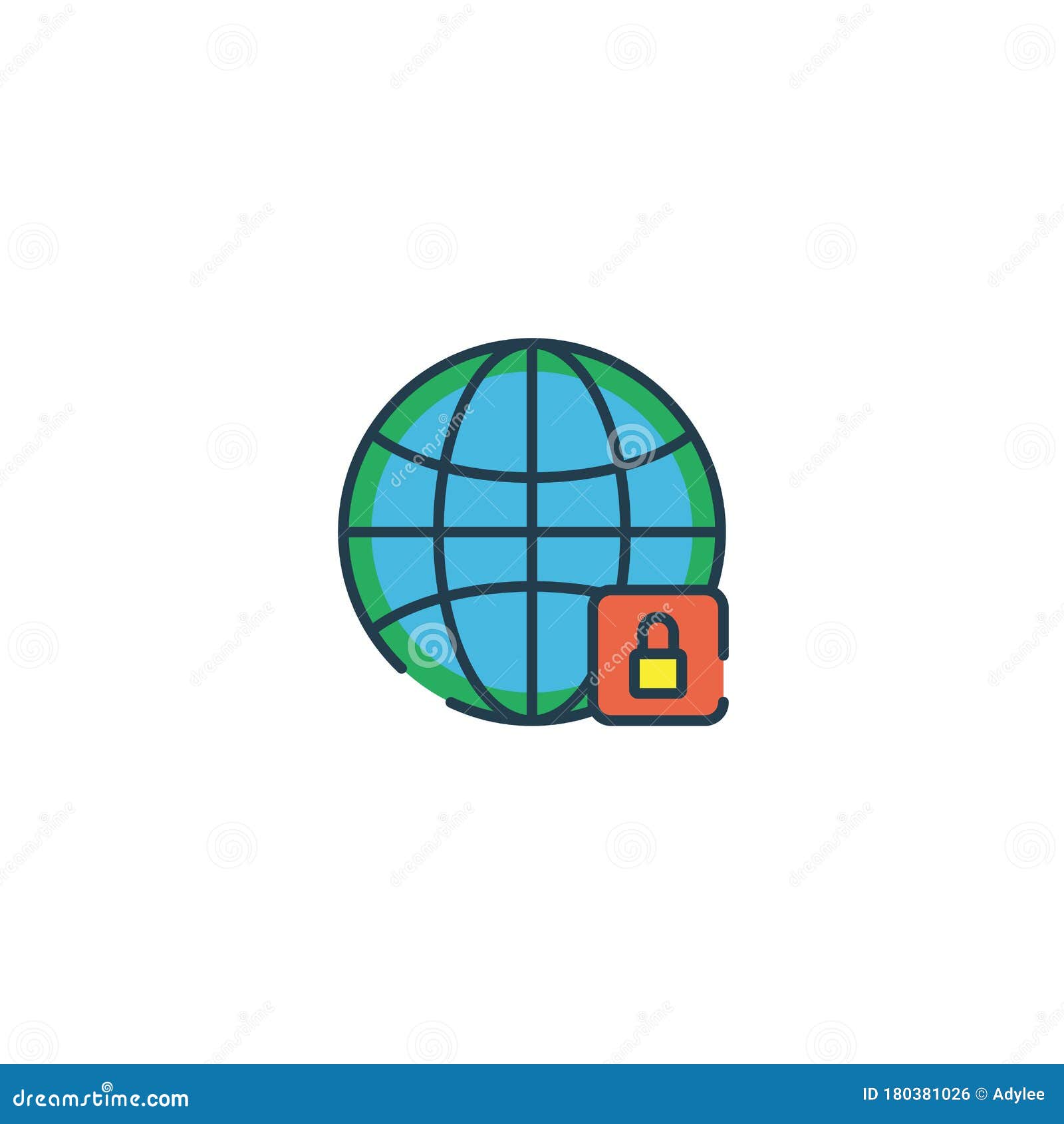 Secure Internet Vector Icon Symbol Protection Isolated on White ...