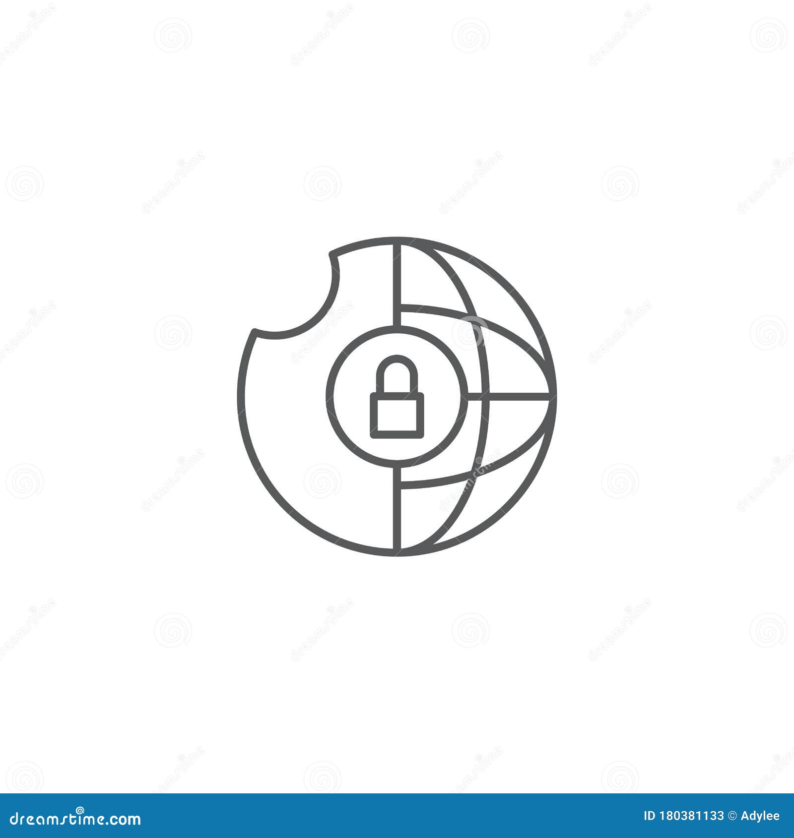 Secure Internet Vector Icon Symbol Protection Isolated on White ...