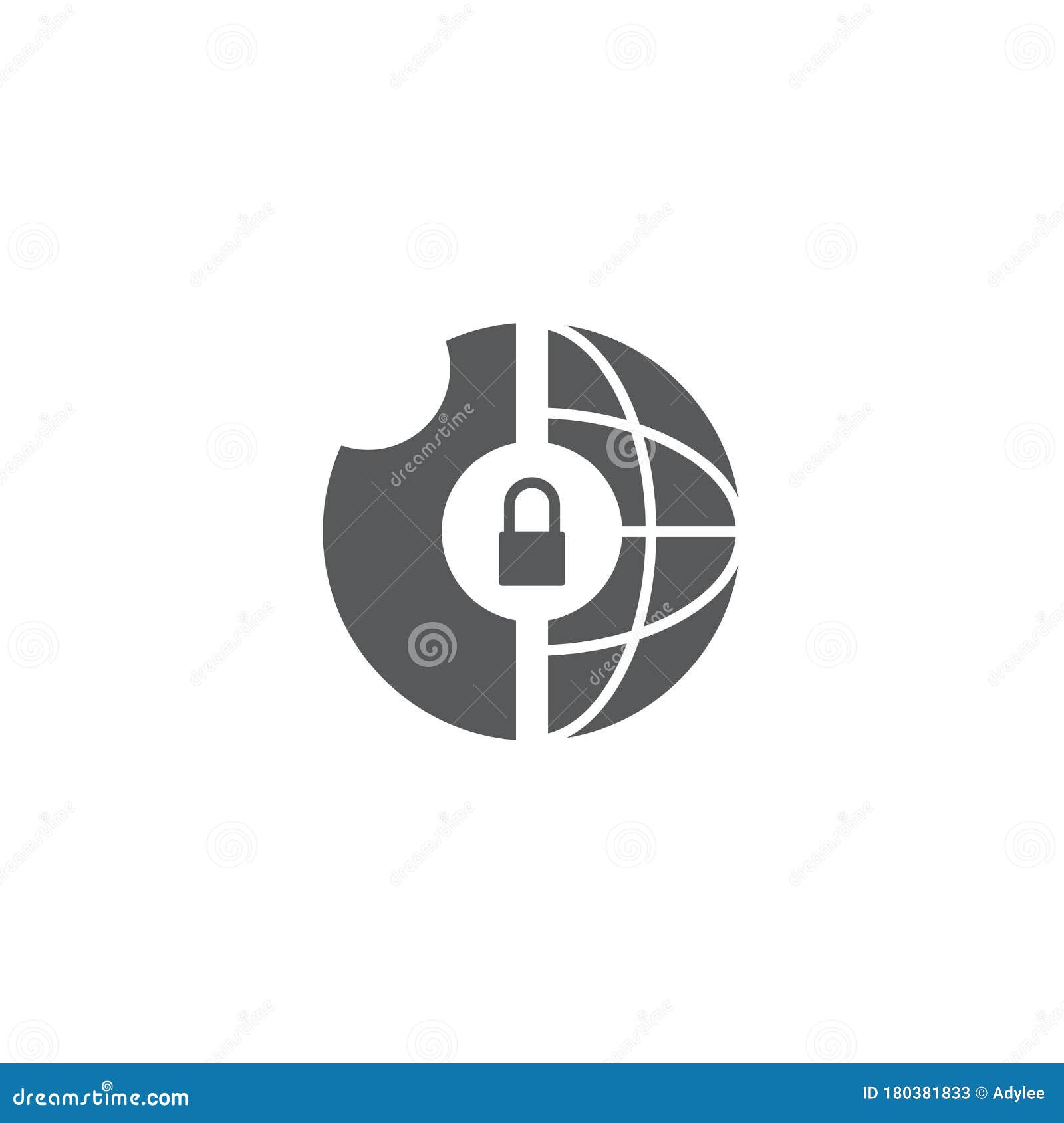 Secure Internet Vector Icon Symbol Protection Isolated on White ...