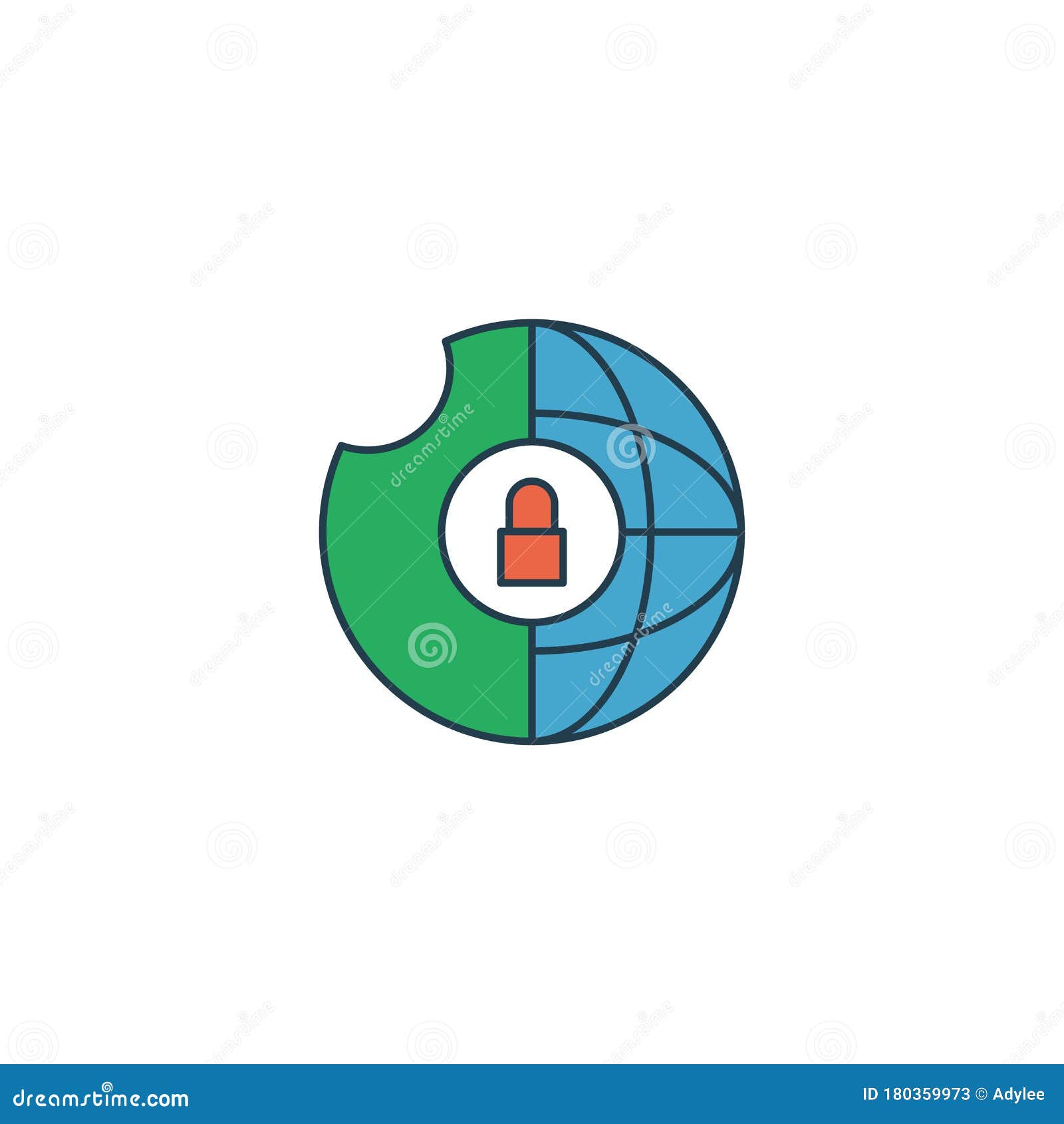 Secure Internet Vector Icon Symbol Protection Isolated on White ...