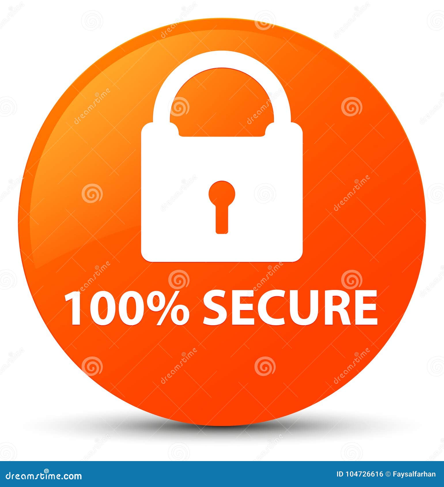 100 Secure Orange Round Button Stock Illustration - Illustration of ...