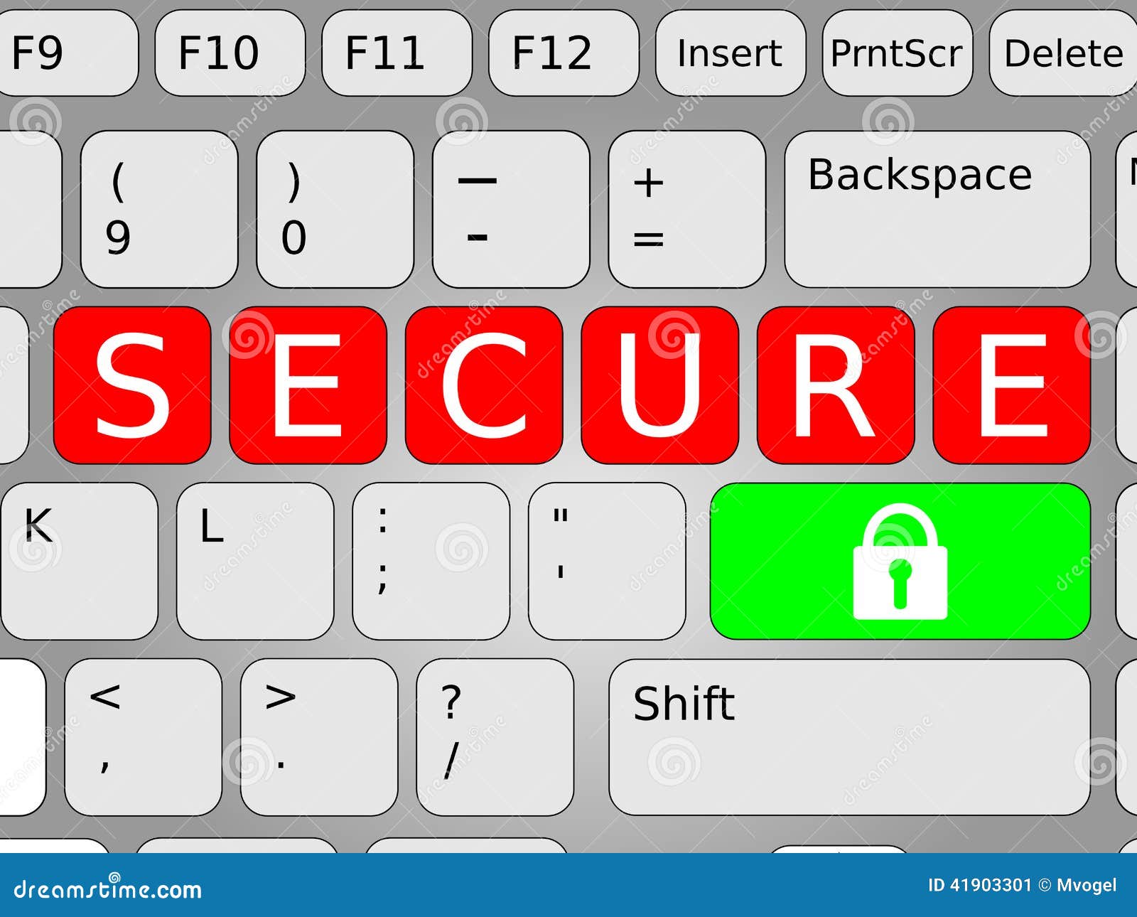 Secure Keyboard stock illustration. Illustration of protection - 41903301