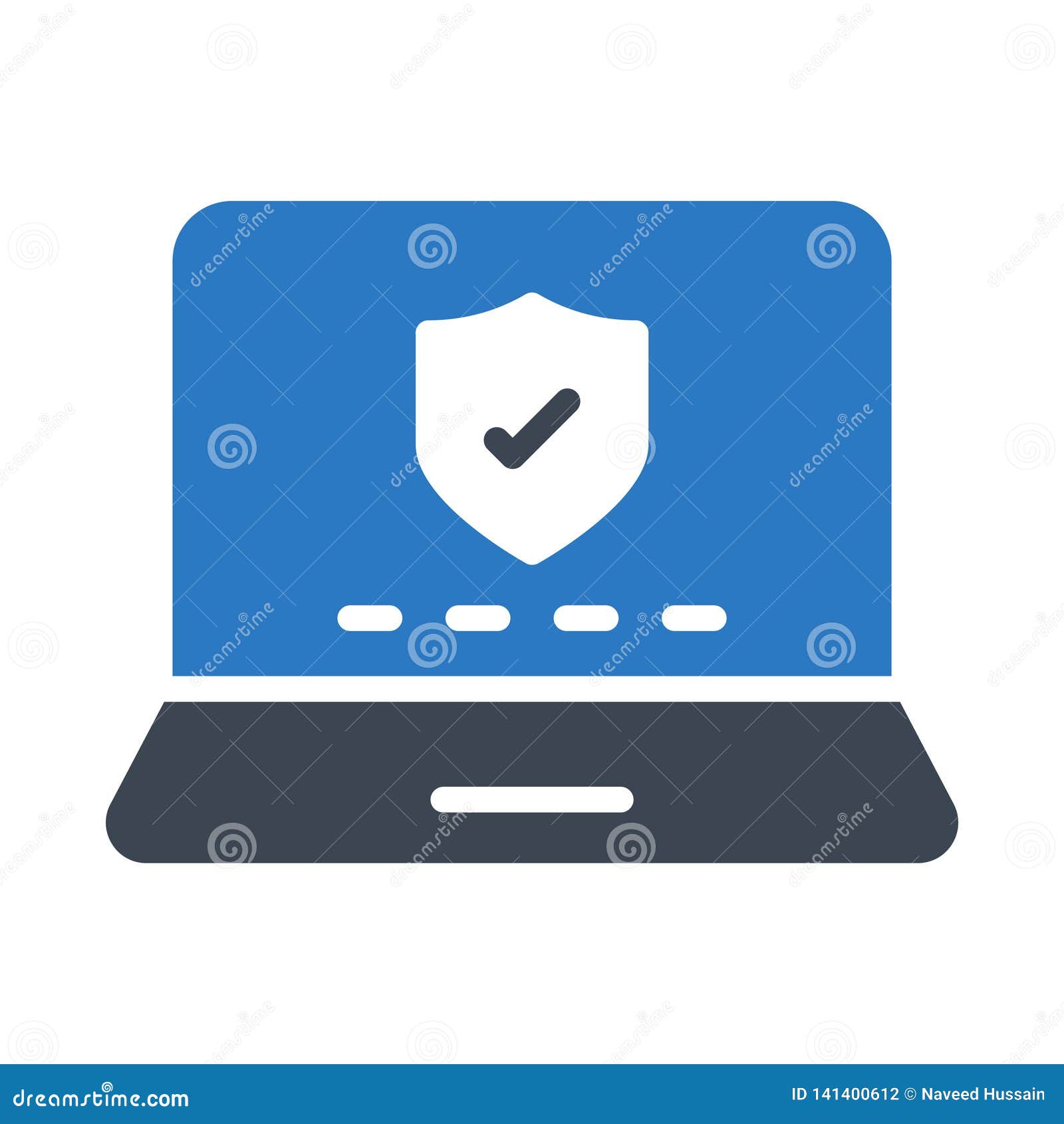 Secure Laptop Glyph Color Flat Vector Icon Stock Illustration ...