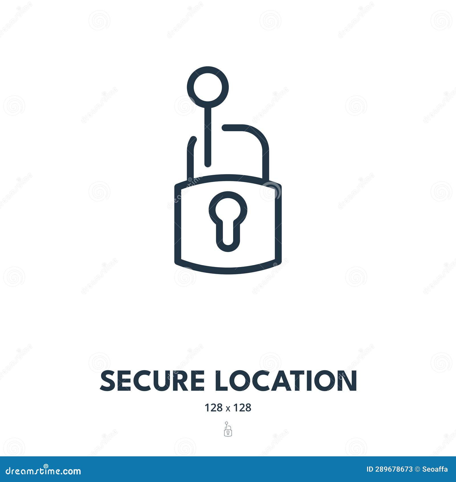 Secure Location Icon. Navigation, GPS, Position. Editable Stroke ...