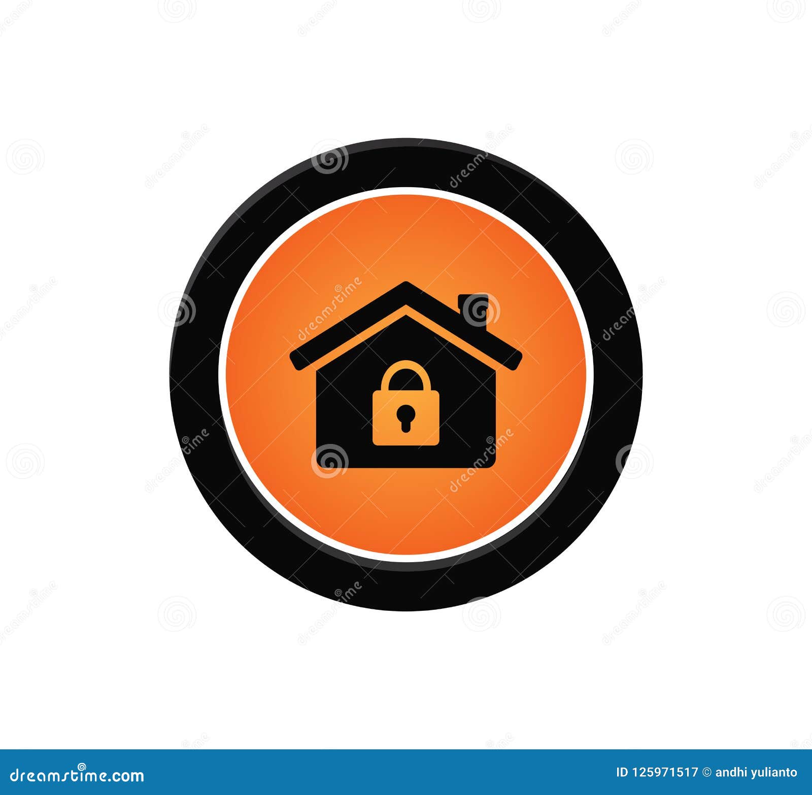 Secure and Lock House Icon Vector Logo Design Stock Illustration ...