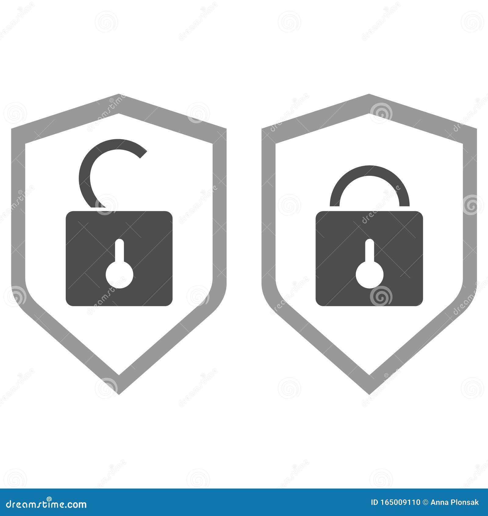 Secure Lock and Unlock. Vector Illustration Stock Illustration ...