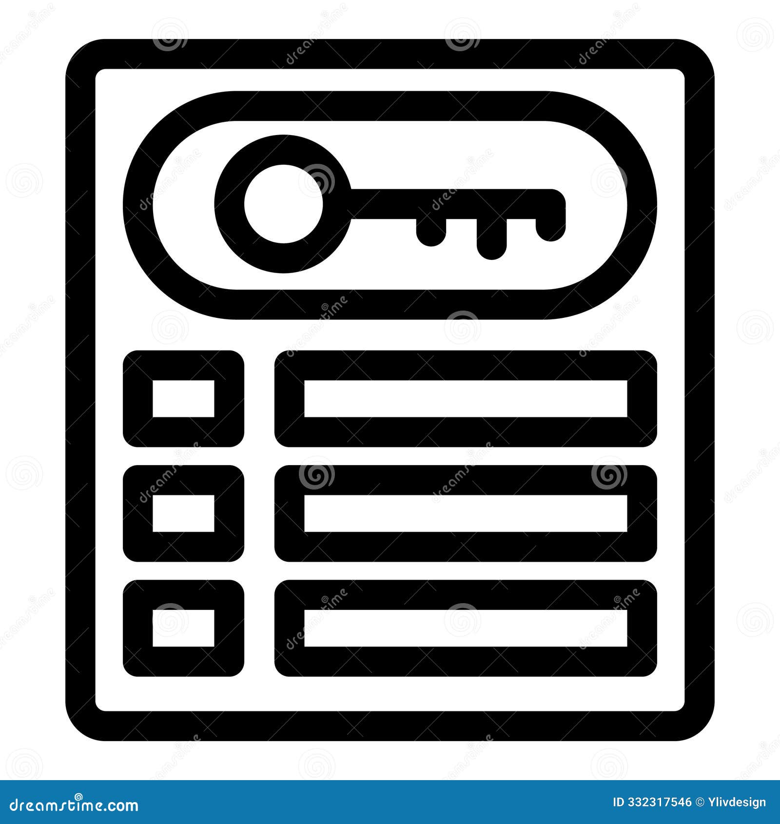 Secure Login Form with Key Representing Online Security Stock ...