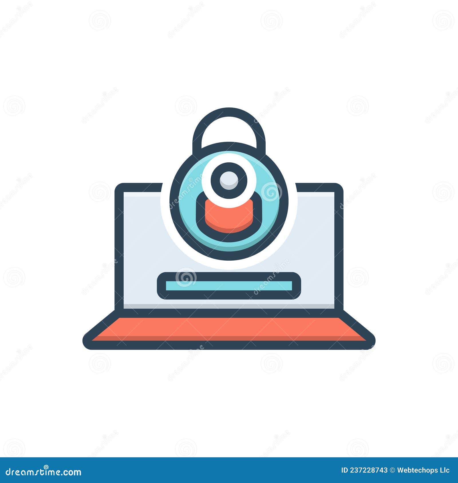 Color Illustration Icon for Secure Login, Authenticate and ...