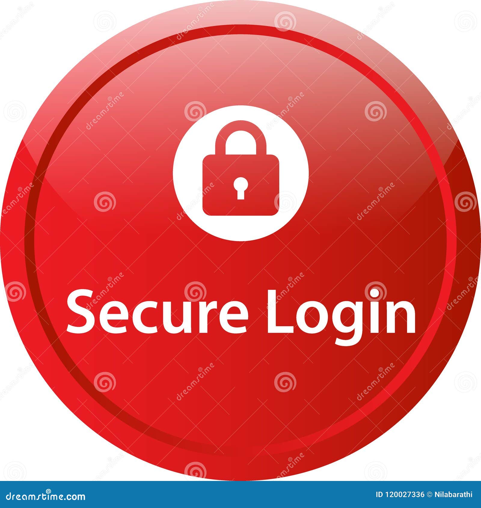 Secure Login Icon Web Button Stock Illustration - Illustration of ...